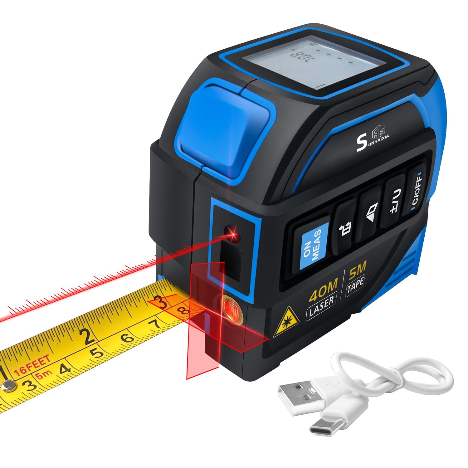 SUNHAIXIA 4-in-1 Laser Tape Measure, Laser Reticle | 328ft/100m Laser ...