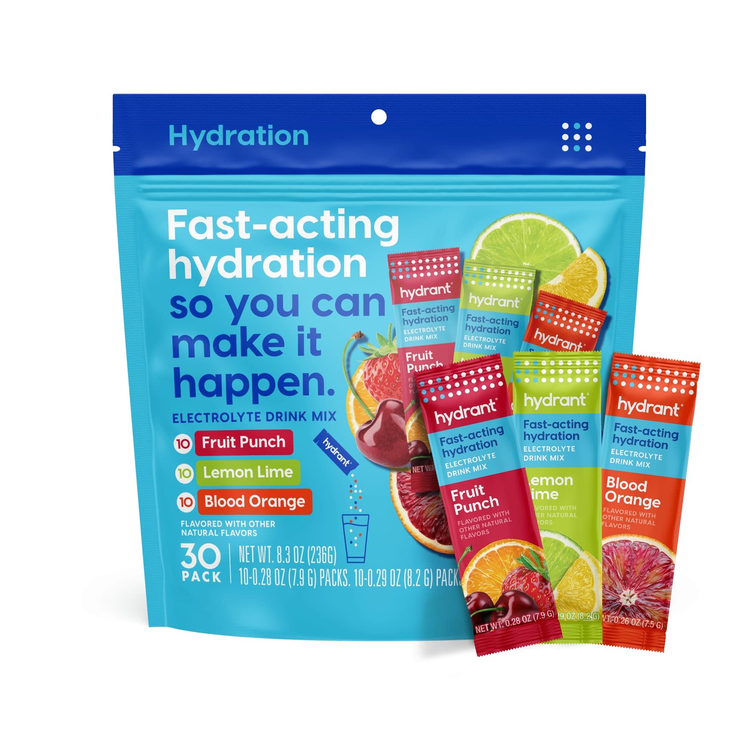 Hydrant Hydrate, Individual Hydration Electrolye Powder Stick Packets ...