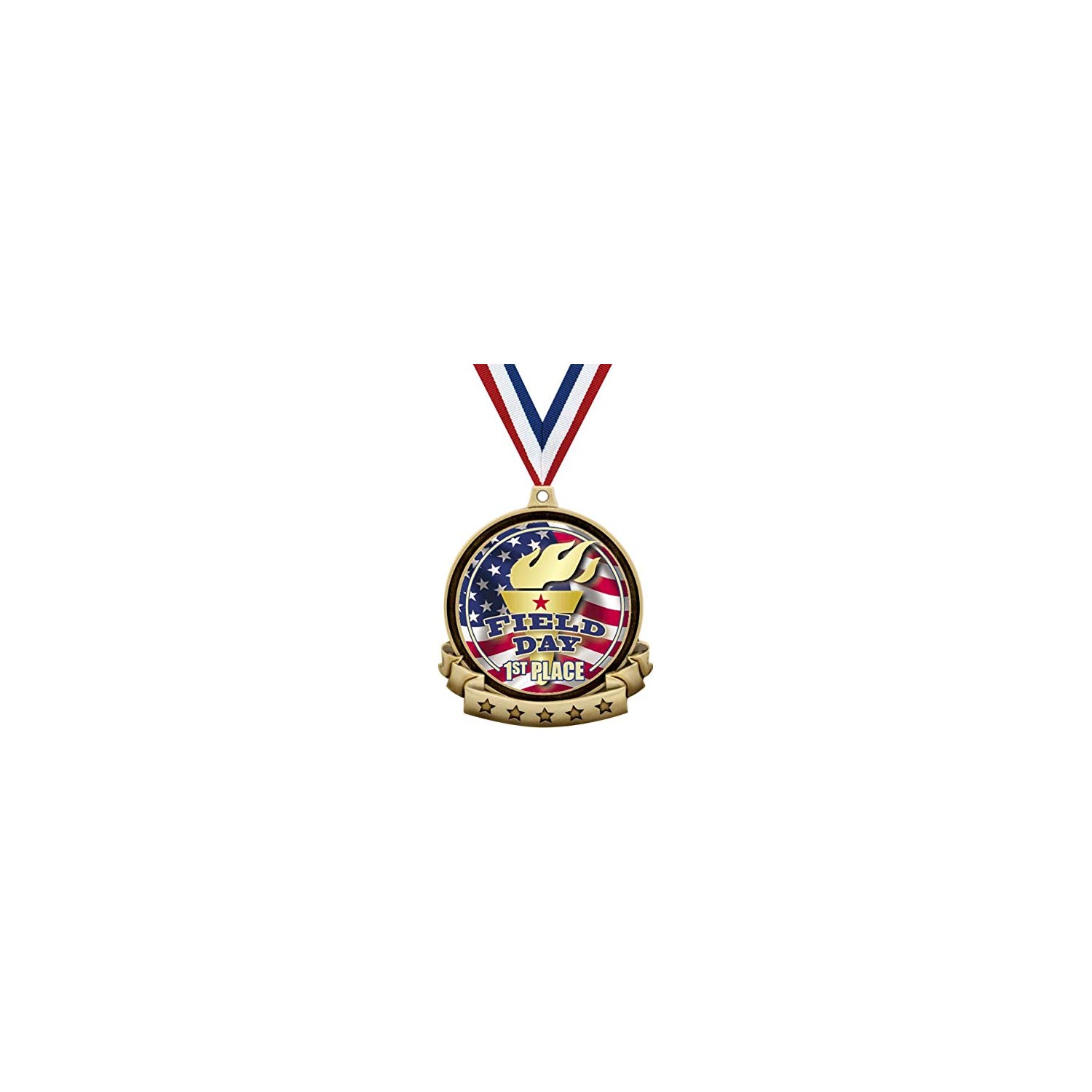 Field Day Medals - 2.5" Gold 1st Place Field Day Medal Award Includes ...