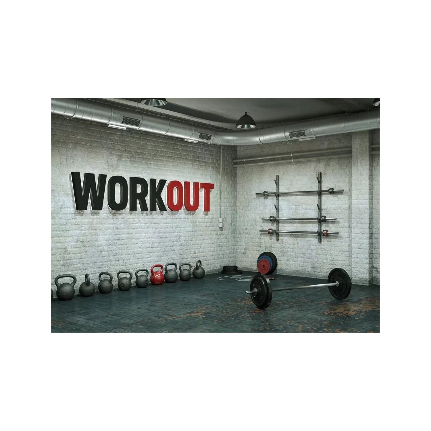 BELECO 5x3FT Fabric Gym Photo Backdrop Workout Gym Backdrop ...