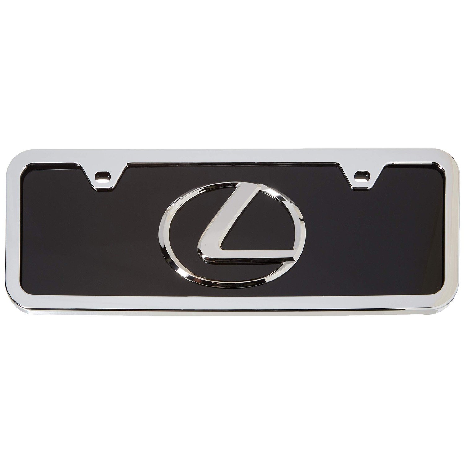 LEXUS 3D Logo Black Acrylic Half-Size License Plate with Chrome Frame ...