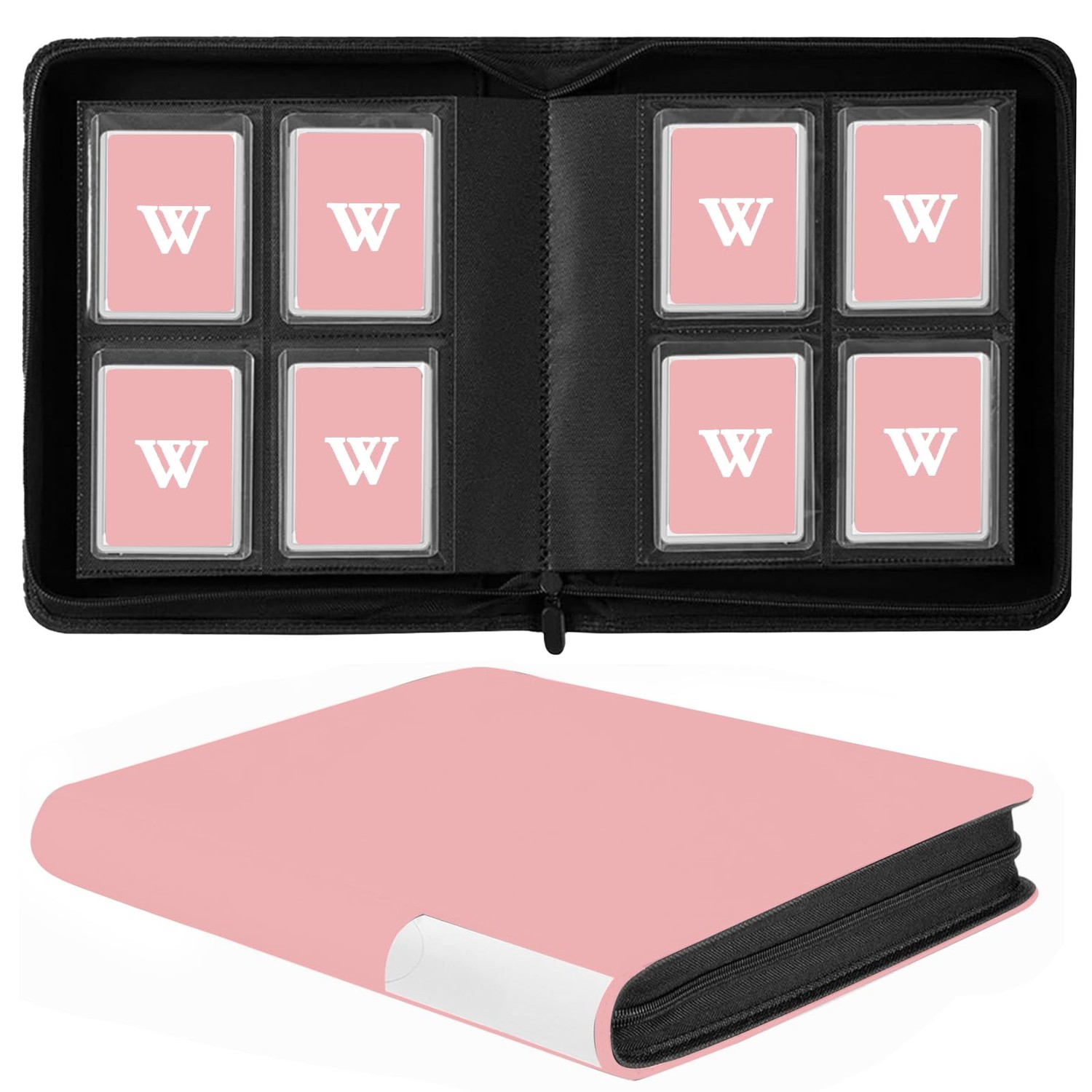Toploader Binder, 4-Pocket Top Loaders Binder Album Holds 128 Top ...