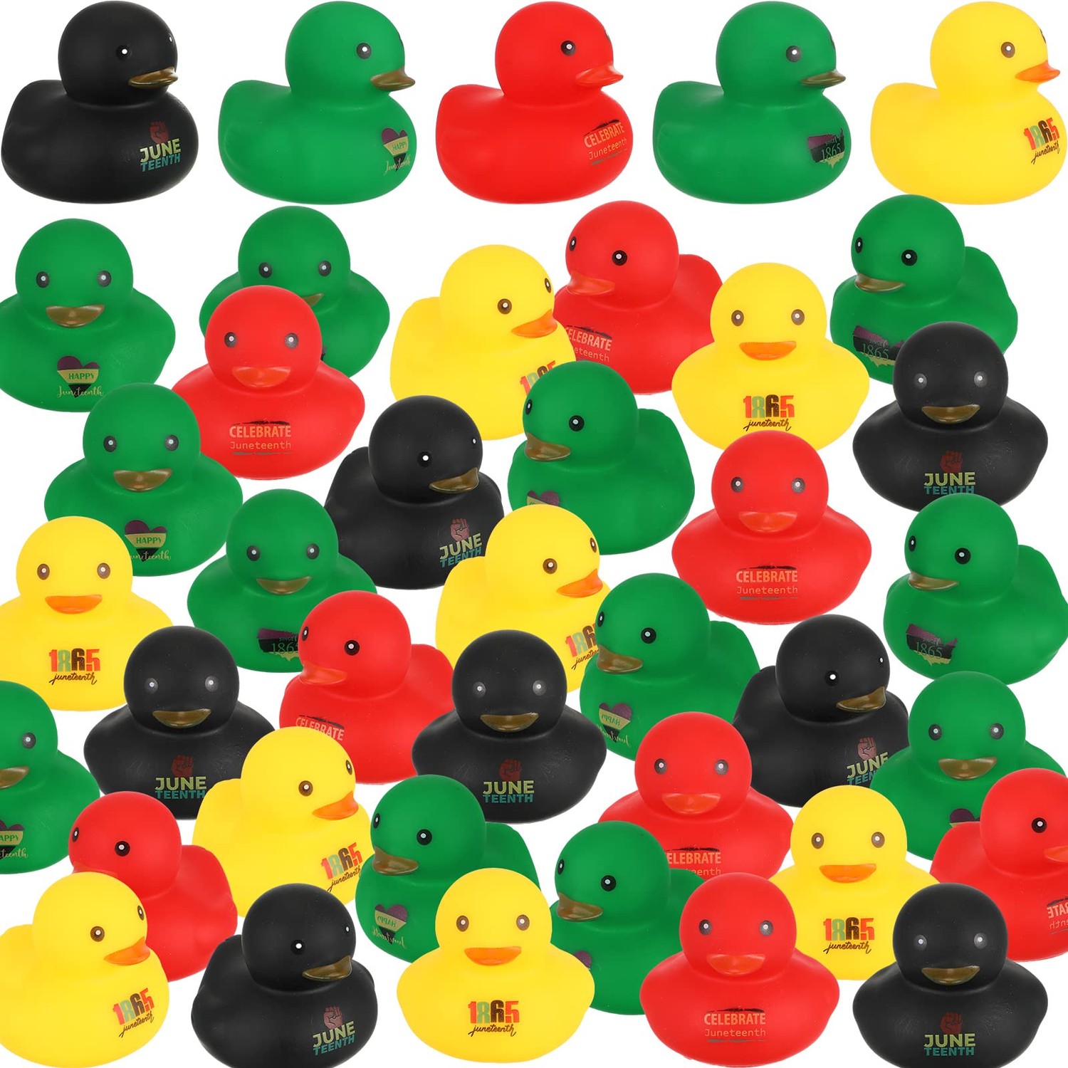 Wettarn Happy Juneteenth Rubber Duck June 19th Rubber Duckies 2 Inch ...