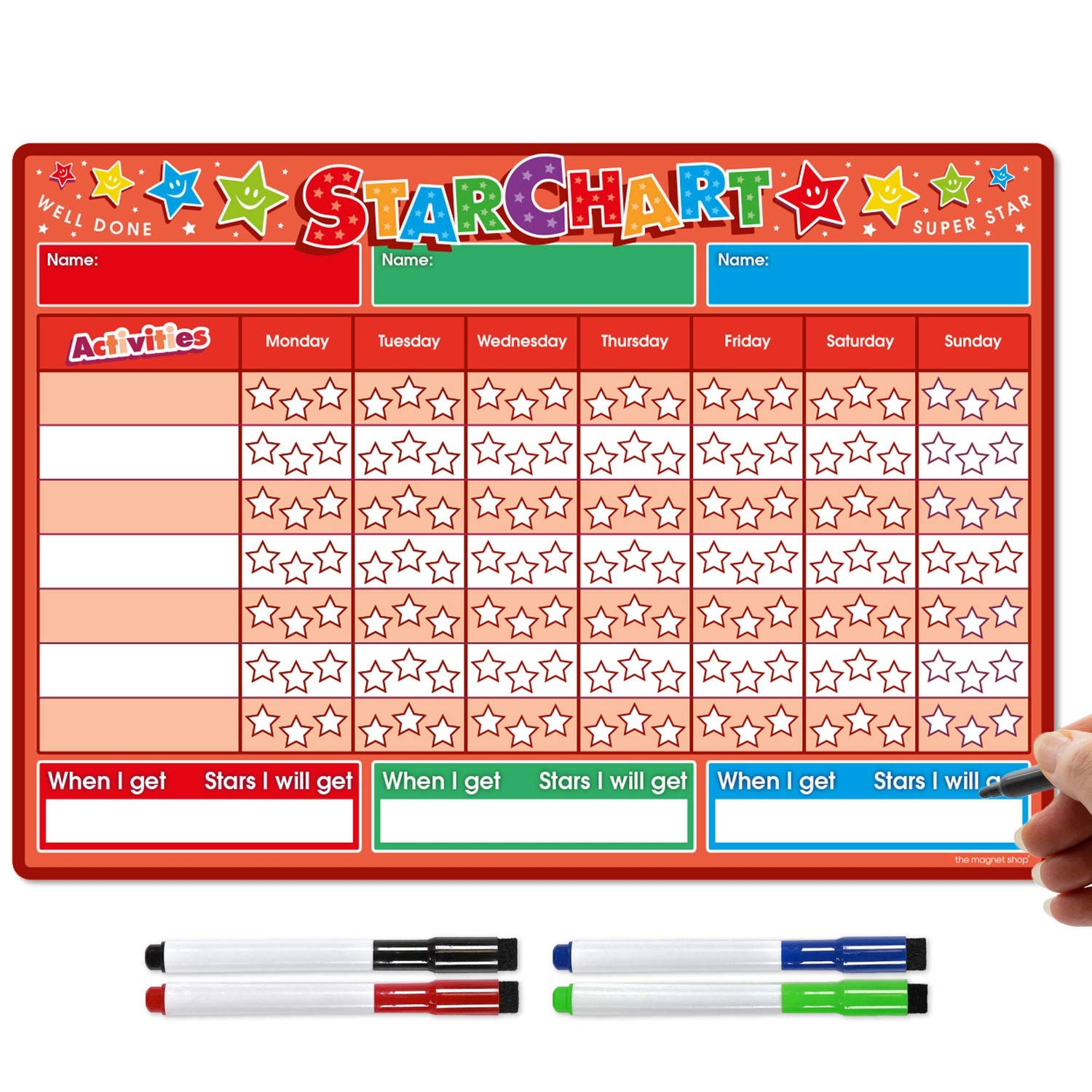 The Magnet Shop Reward Chart for Children - Magnetic Star Chart for ...