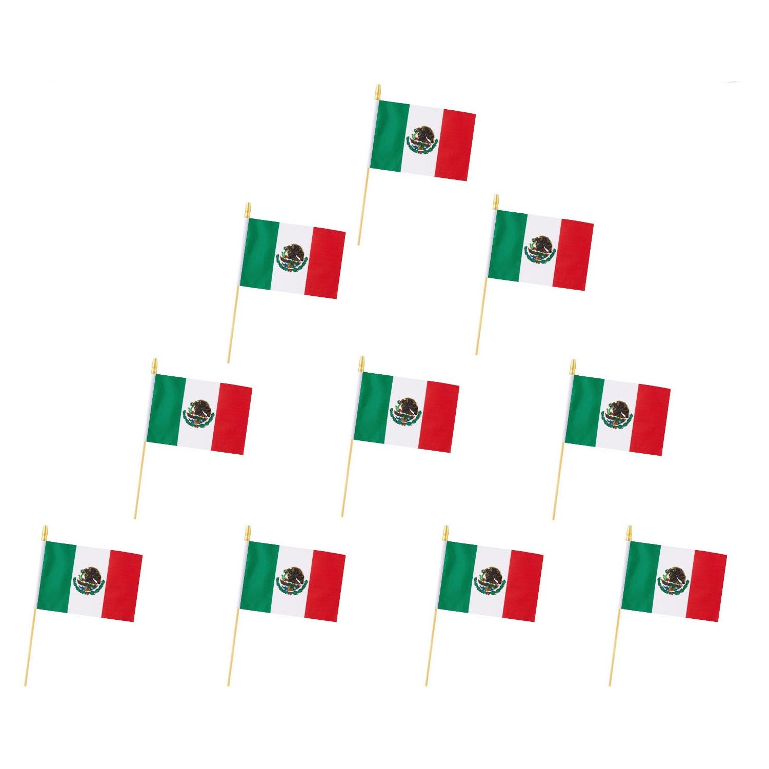 10 Pack Mexico Flags - MX Handheld Flag- 5x8 in, Mexican Mini Flag ...