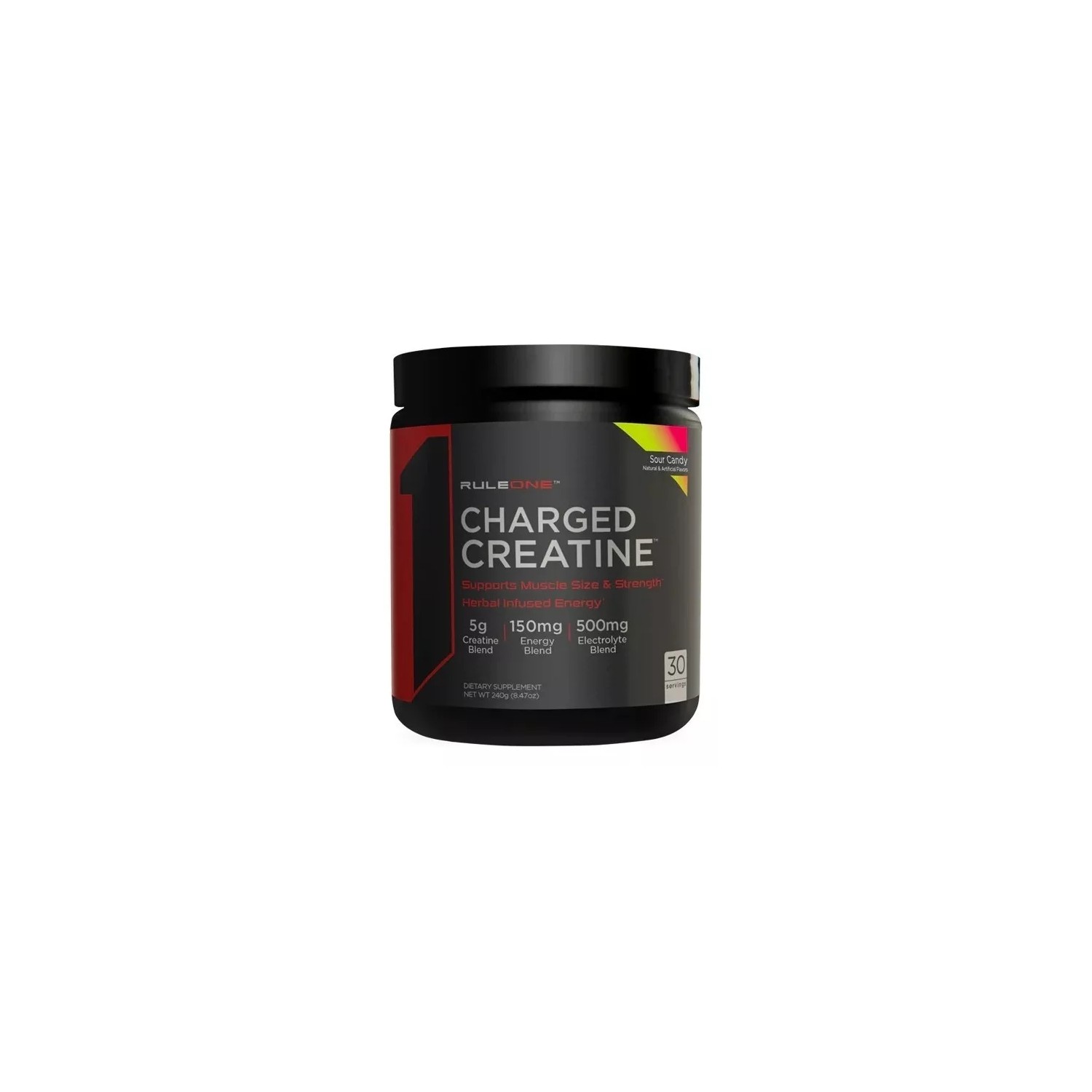 Rule 1 Creatina Charged / 3 Tipos De Creatina + Fuerza 30srv Sabor Sour ...