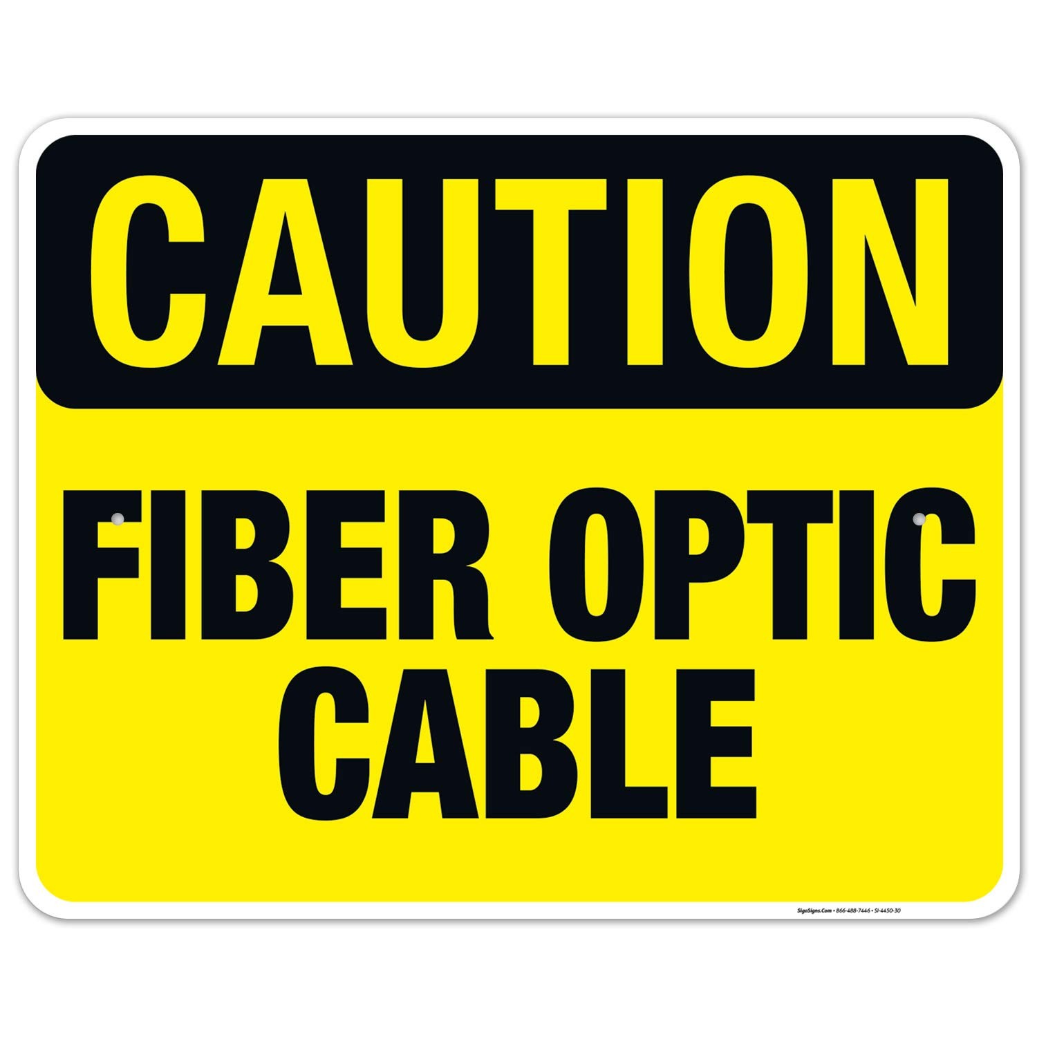Sigo Signs, Fiber Optic Cable Sign, OSHA Caution Sign, 24x30 Inches ...
