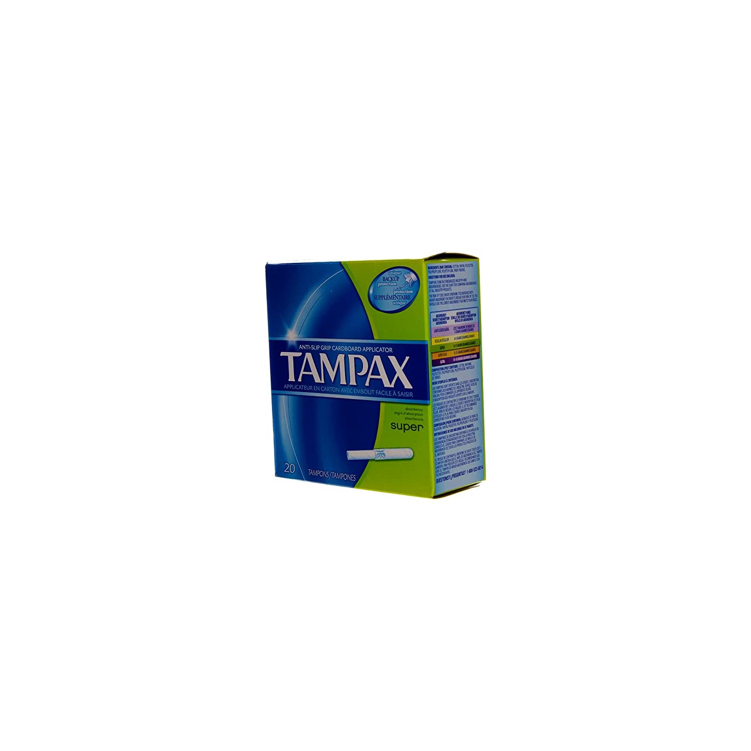 Tampax Super Absorbency Tampons with Flushable Applicator 20 ct ...