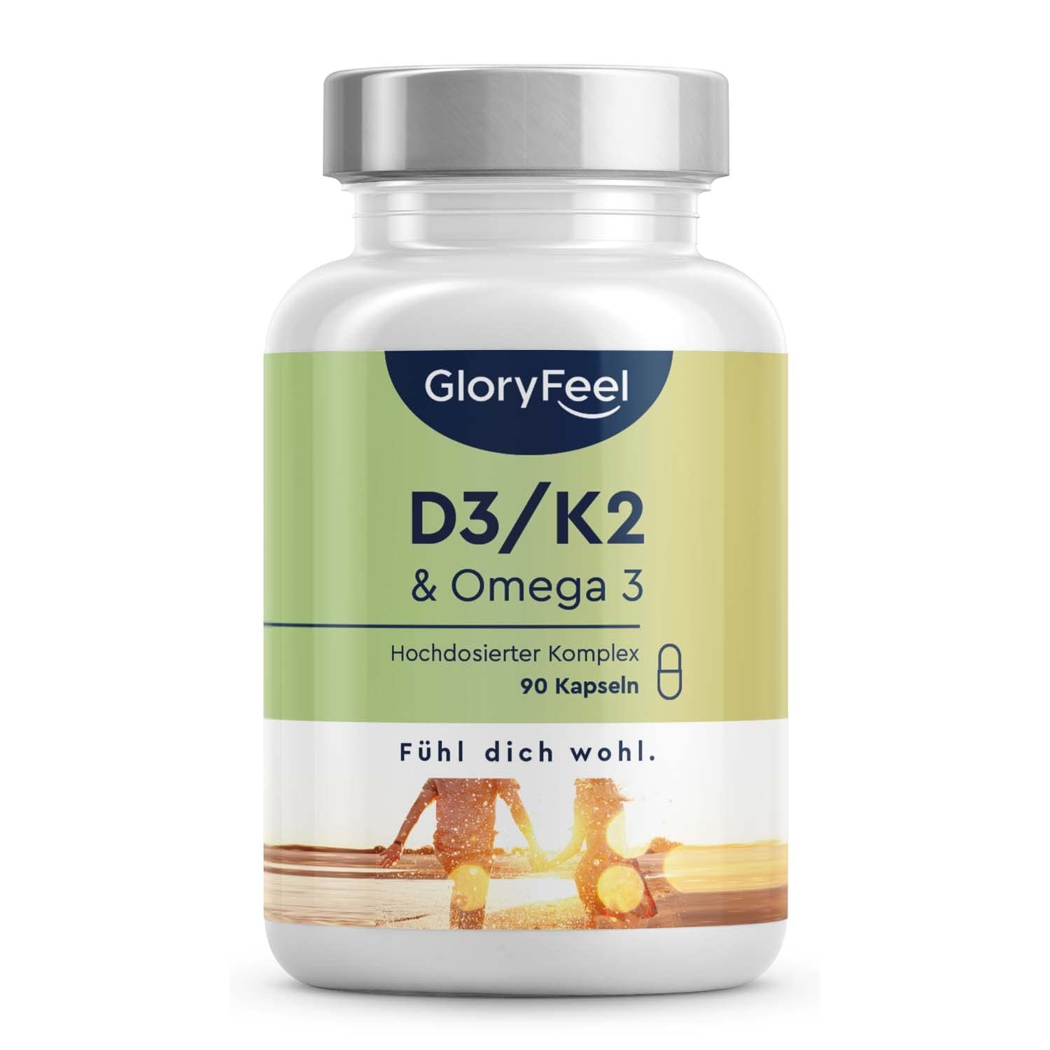 Vitamin D3 + K2 + Omega 3 - Premium Raw Materials: 99.7+% All-Trans K2 ...