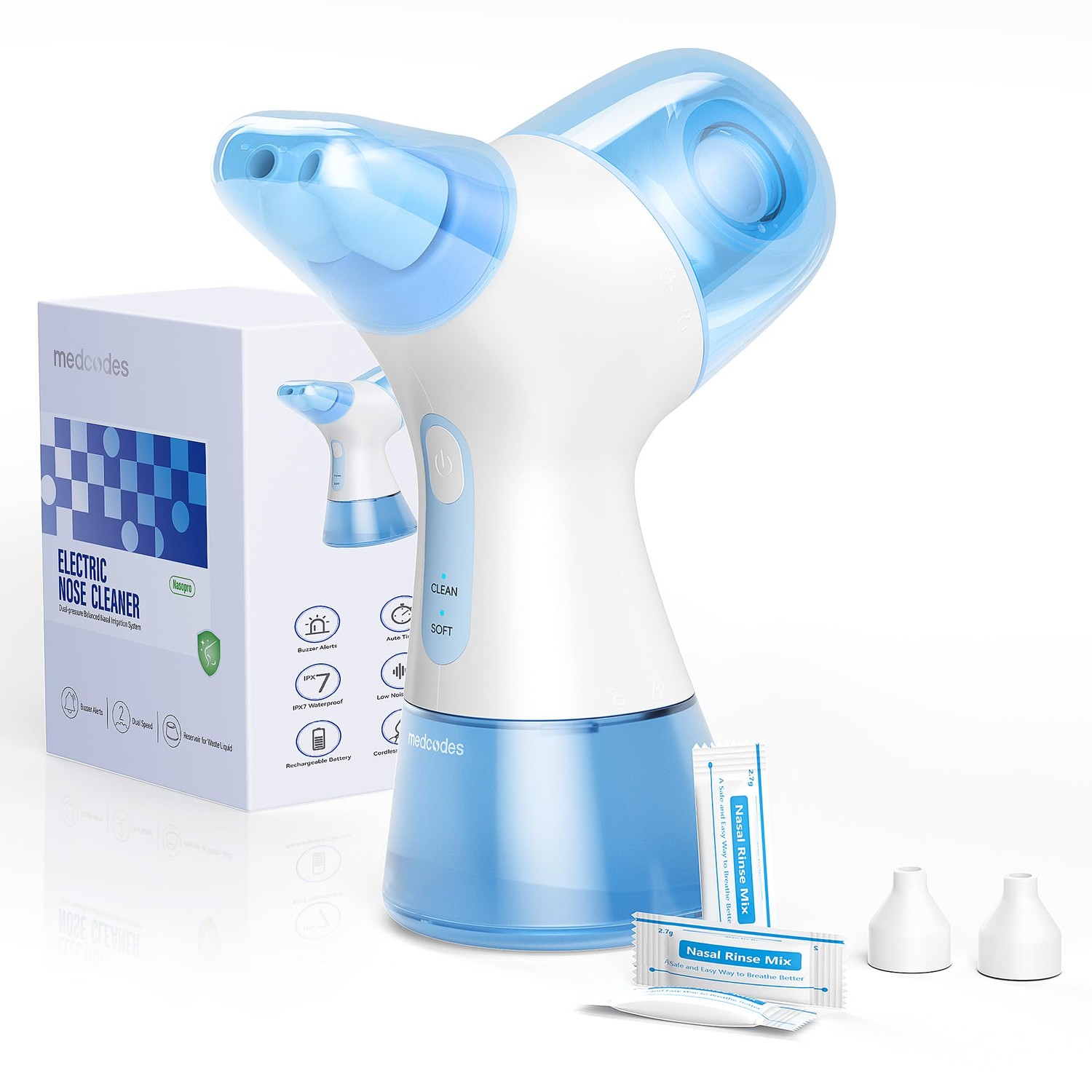 medcodes Medcodes Upgraded Dual Powered Nasal Irrigation System Nasal ...