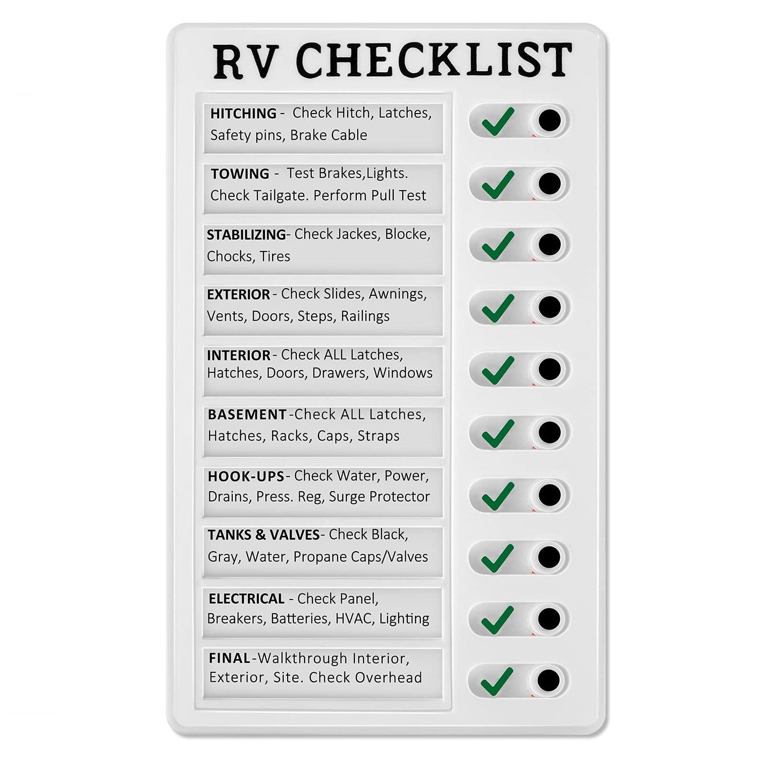 Zonon 2 Pack Rv Checklist Board to Do List Boards Plastic Chore Chart ...