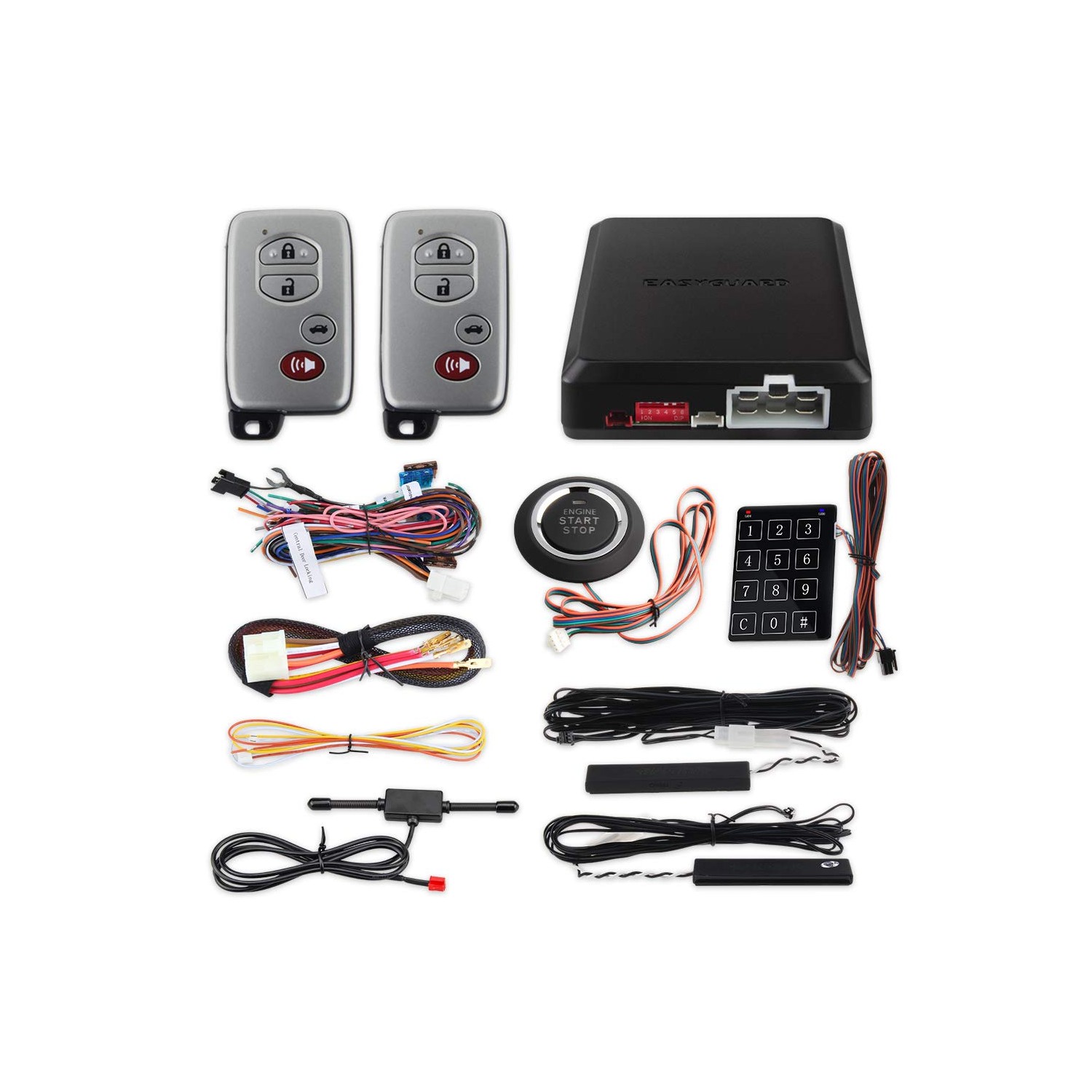 EASYGUARD EC002-T Smart Key PKE Car Alarm System Auto Start Starter ...