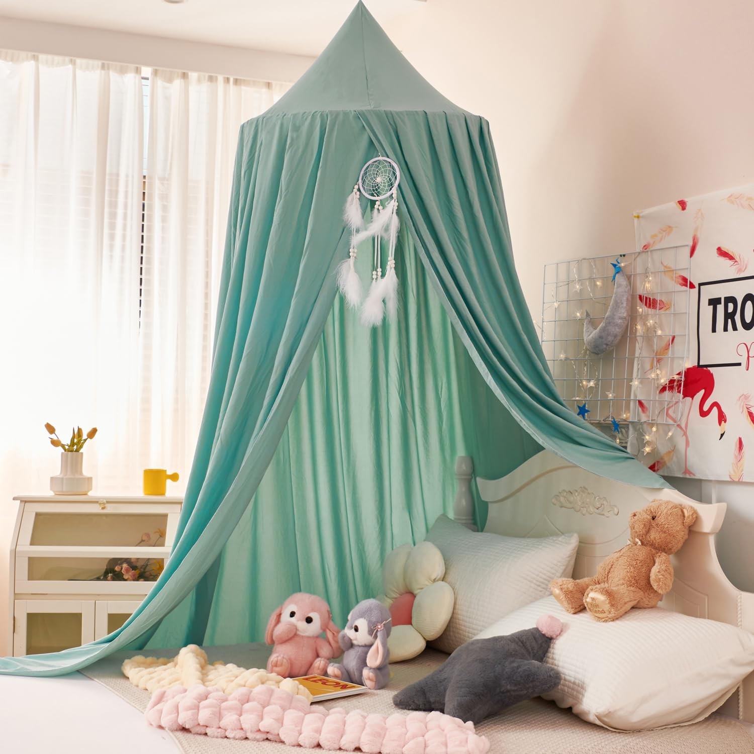 Dix-Rainbow Large Children Bed Canopy Round Dome Girls Mosquito Net ...
