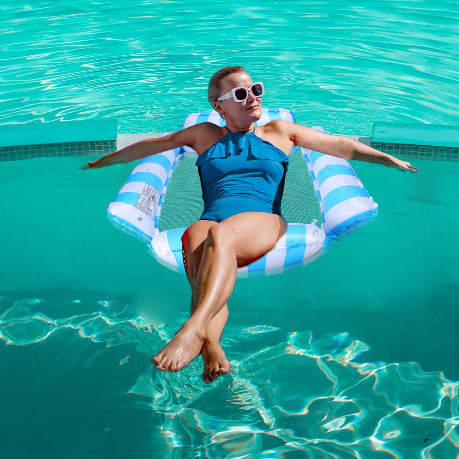 LOOPES Portable Inflatables Pool Floats for Adult 4-in-1 Multi-Purpose ...