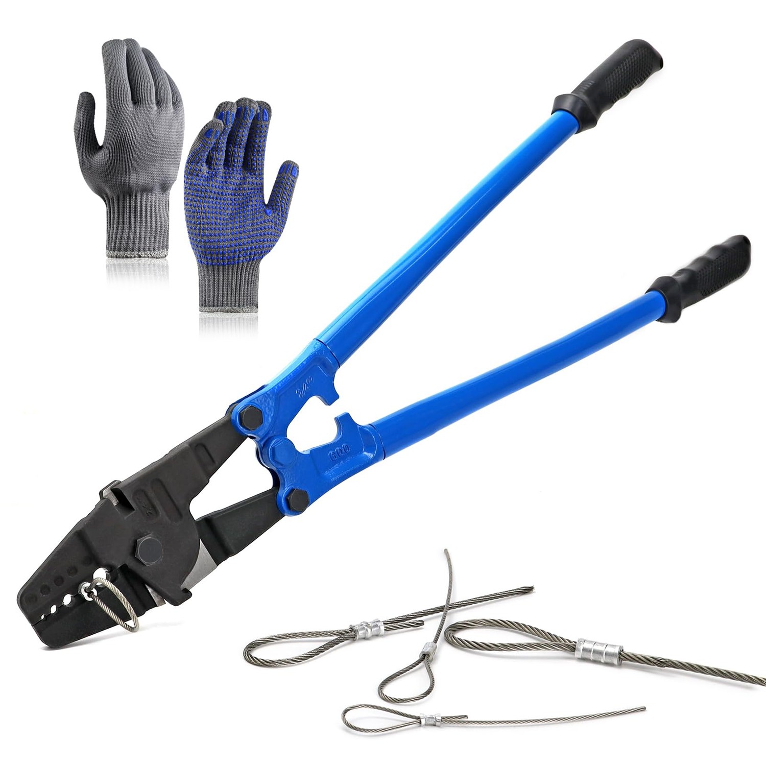 SPENDINS 24 Inch Hand Swaging Cutting Tool, Wire Rope Crimping Tool for ...