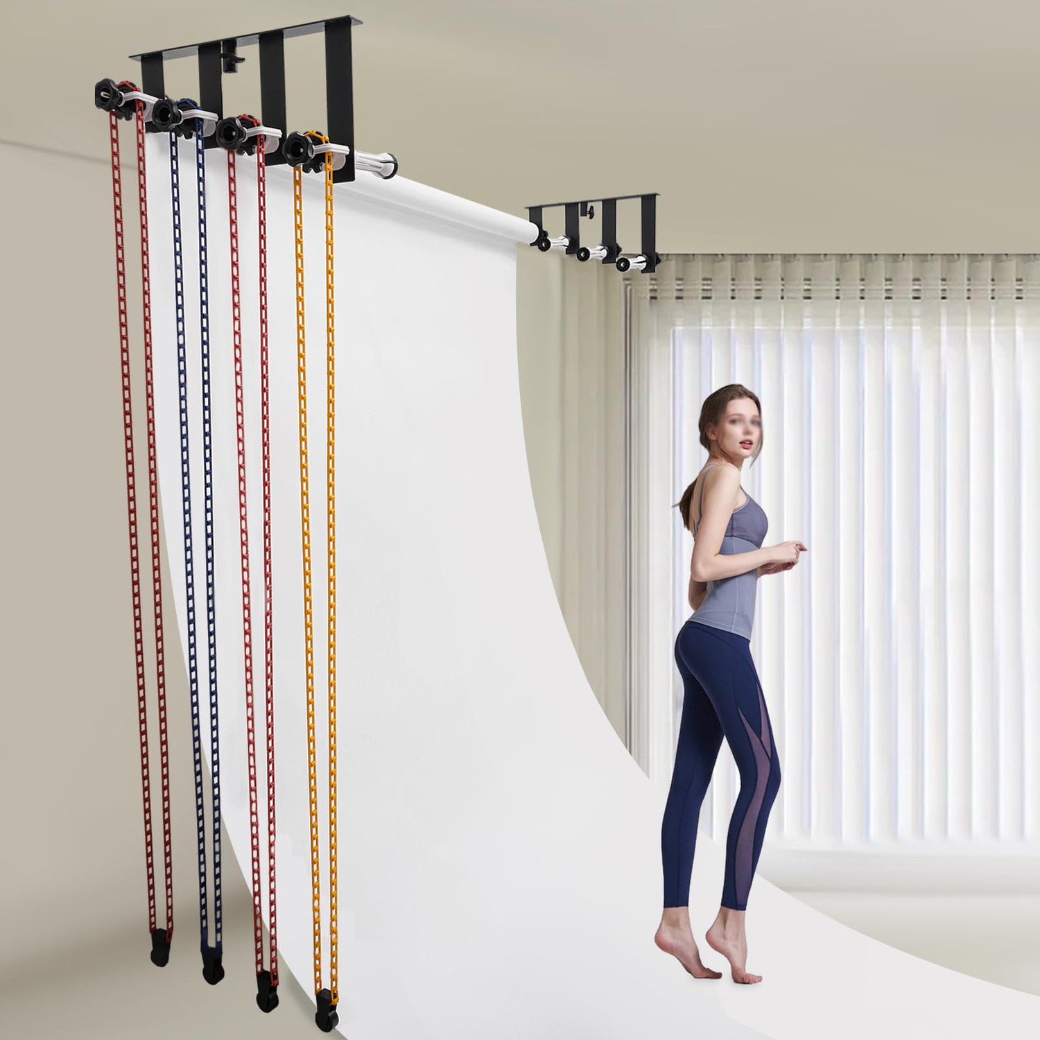 4 Roller Manual Background Support System - Wall Mounting Ceiling ...
