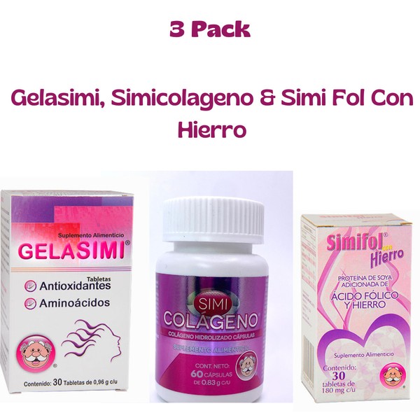 3 Pack Gelasimi Antioxidante y Aminoácidos + Simi Colageno Oral ...