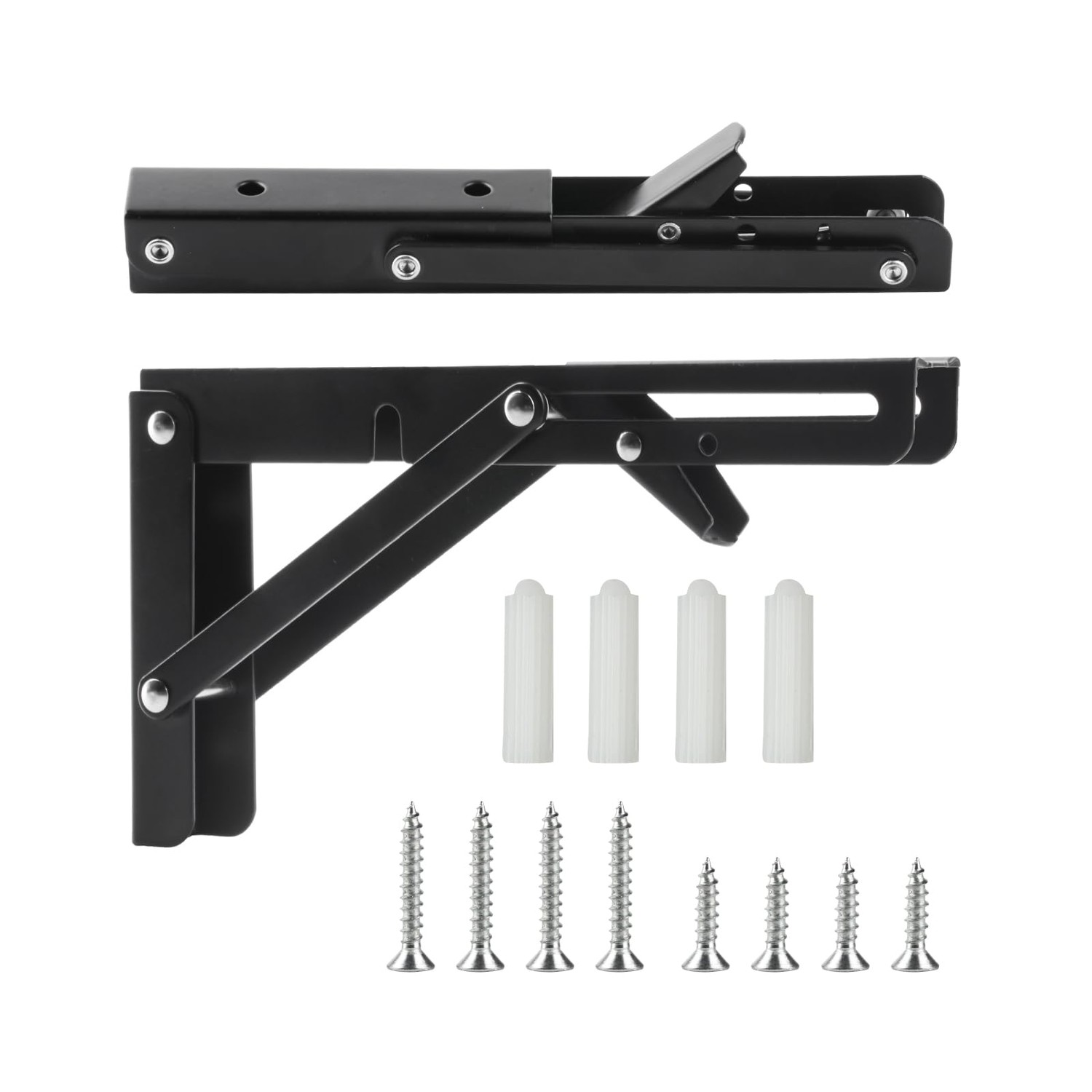 2 Pcs Folding Shelf Brackets, 10 inch Folding Table Brackets, Heavy ...