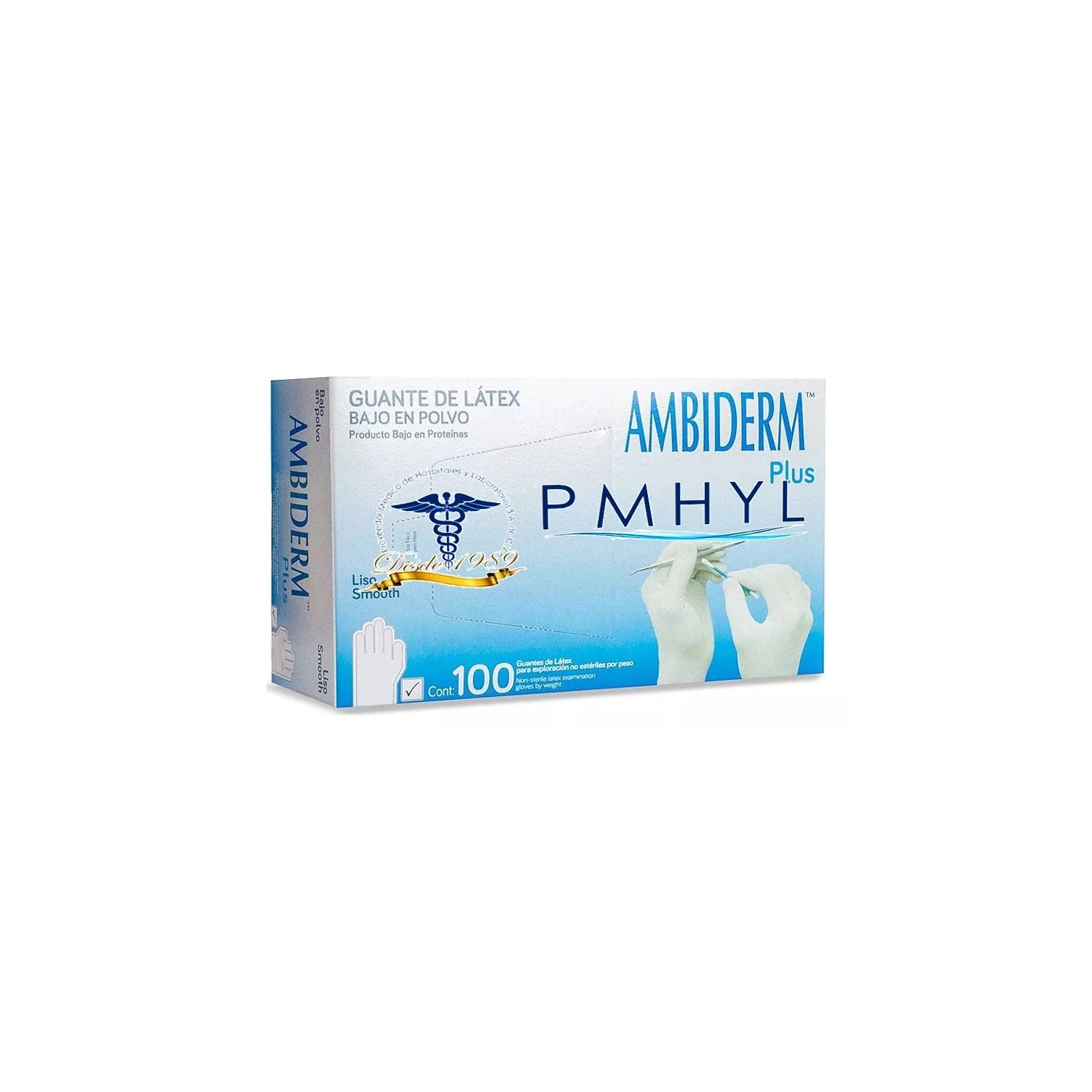 Ambiderm Guante Ambiderm Plus Blanco No Esteril Caja C/100 Pz Pmhyl ...
