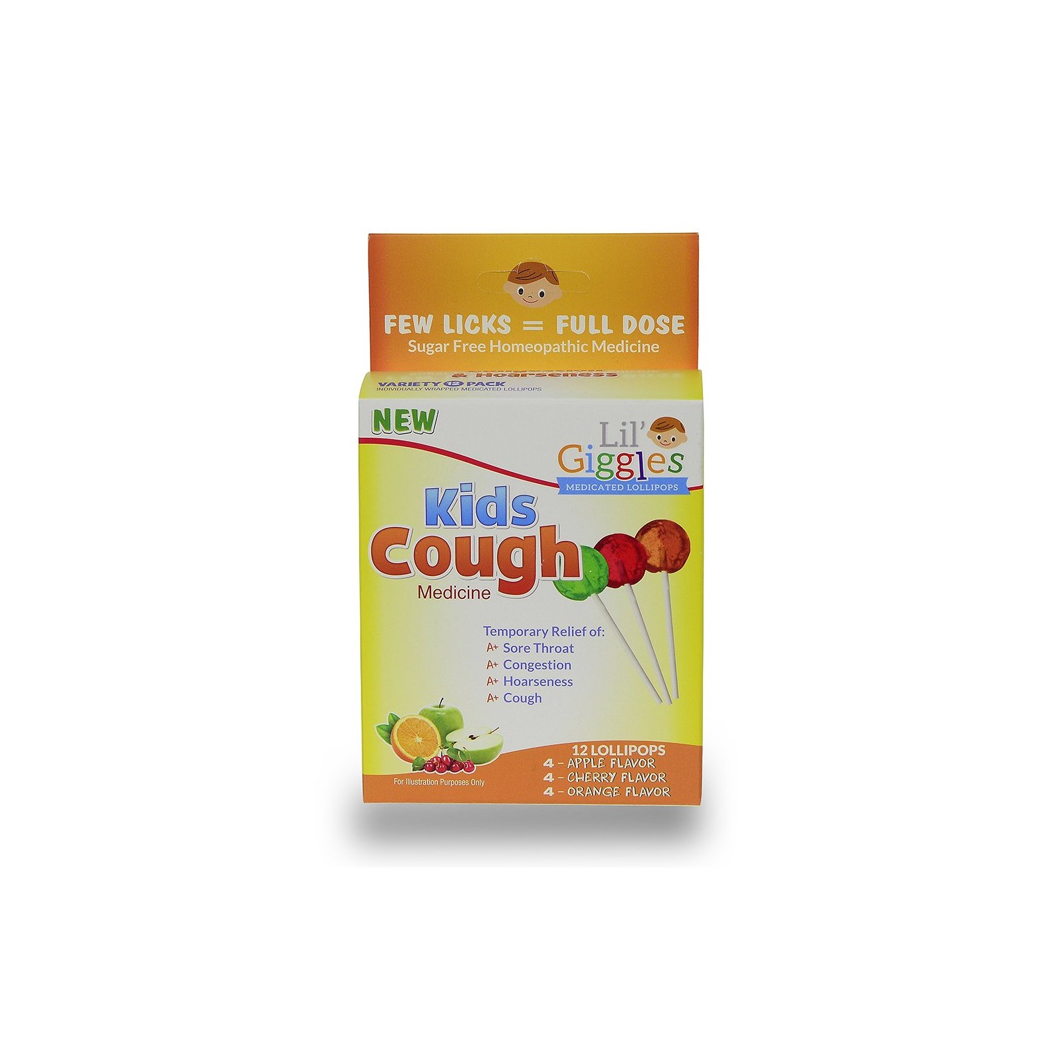 Lil' Giggles Kid's Medicated Lollipops for Cough for Childrens ...