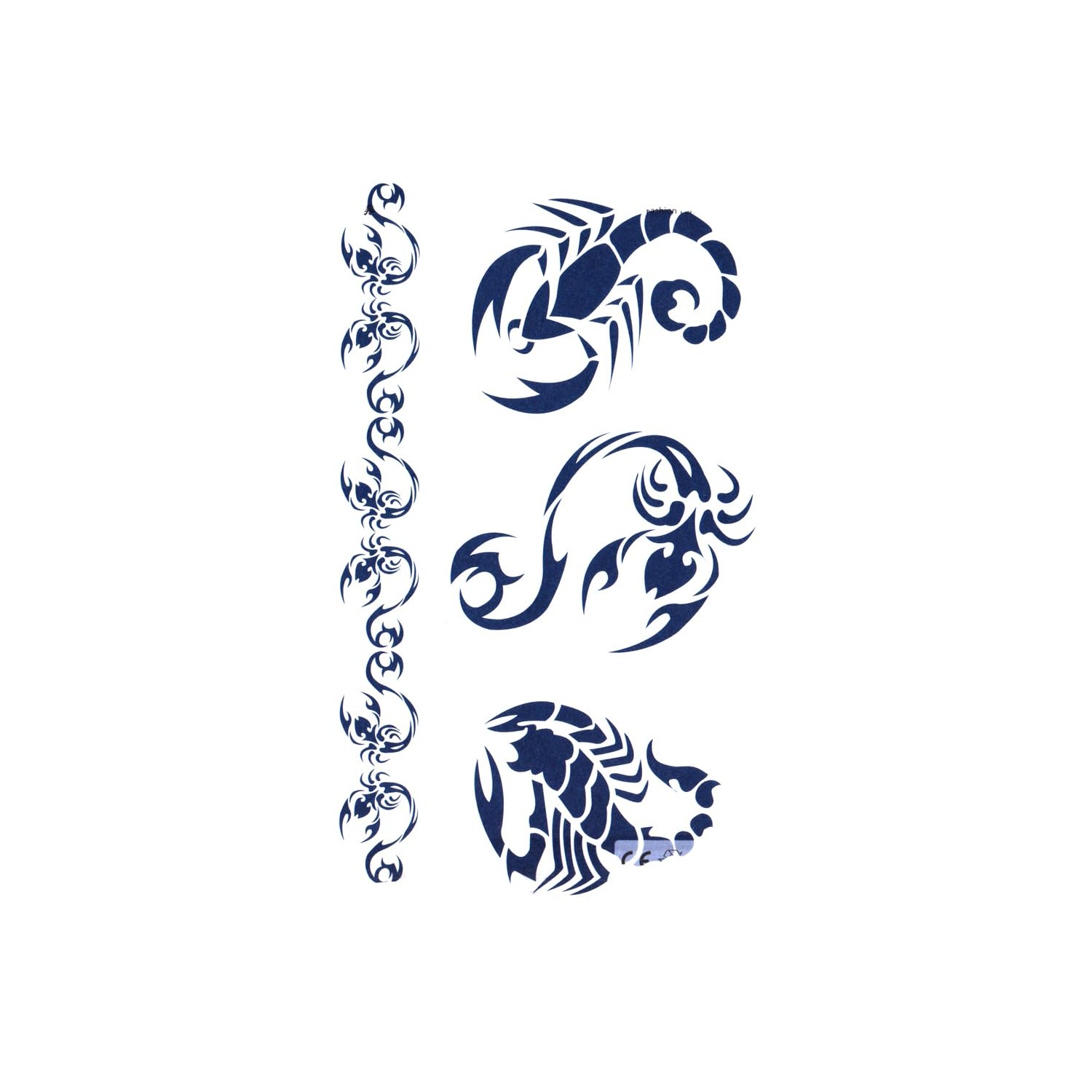 Jagua Tattoo Stickers, 2 Weeks Disappearing Henna Tattoos Real Scorpion ...