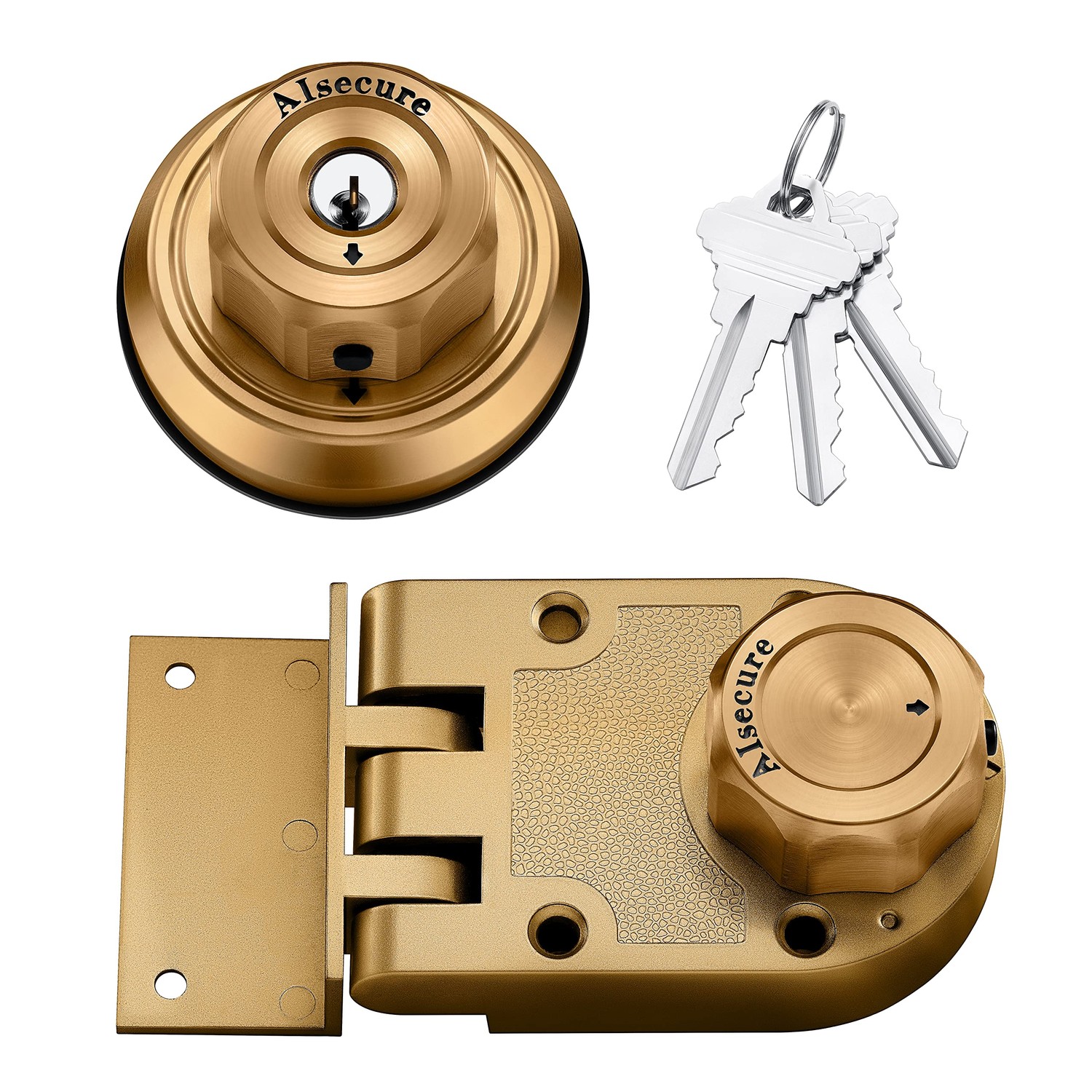Twist-to-Lock Jimmy-Proof Deadbolt Lock – Keyless Entry with Unpickable ...
