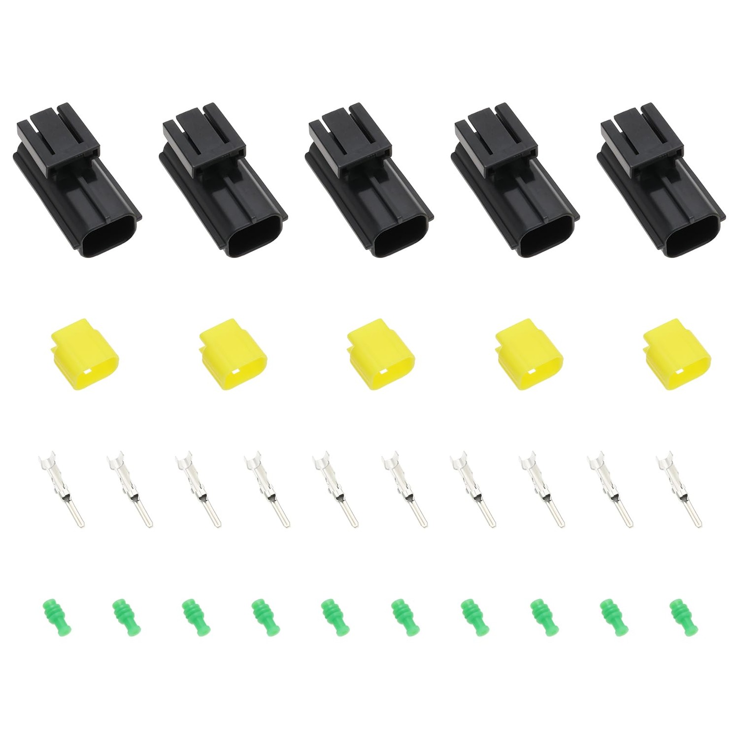 EMSea 5 Sets 2 Pin Automotive Plug Connector 344274-1 2 Way Car ...