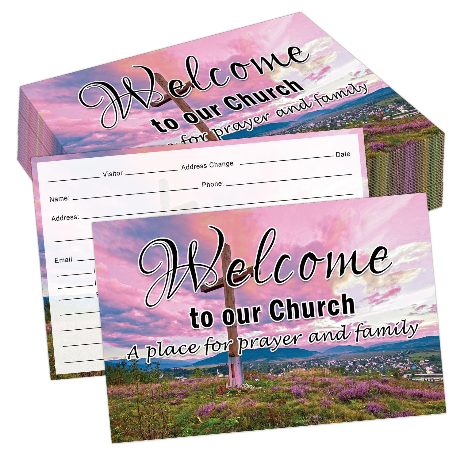SMARSTICKER Church Visitor Cards Church Welcome Postcard 4 x 6 Inch ...