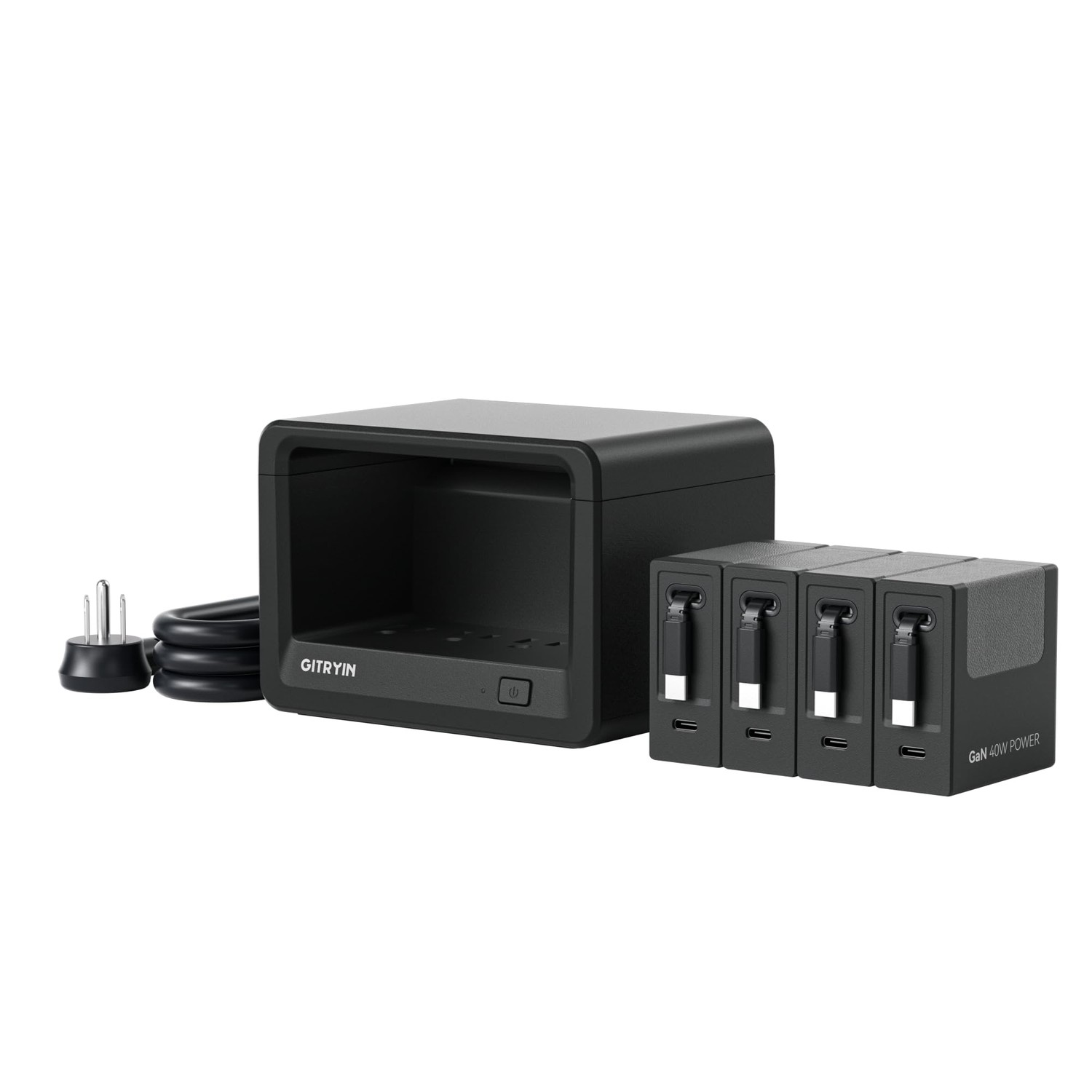 Gitryin 12-in-1 Desktop Charging Station with 4 Retractable Type-C Wall ...
