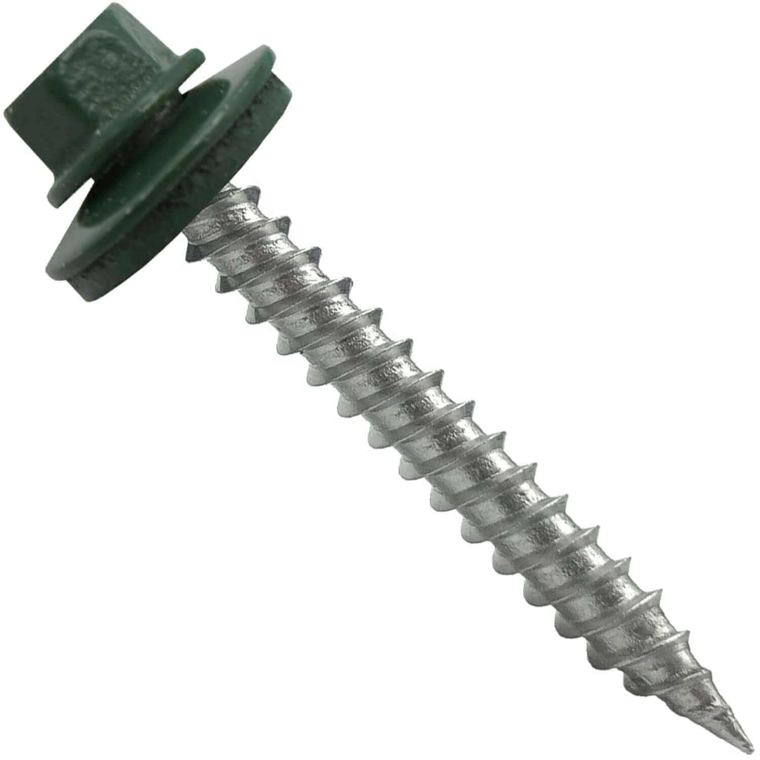 Stainless Steel Metal Roofing Screws (250) 9 x 1-1/2" Evergreen hex ...