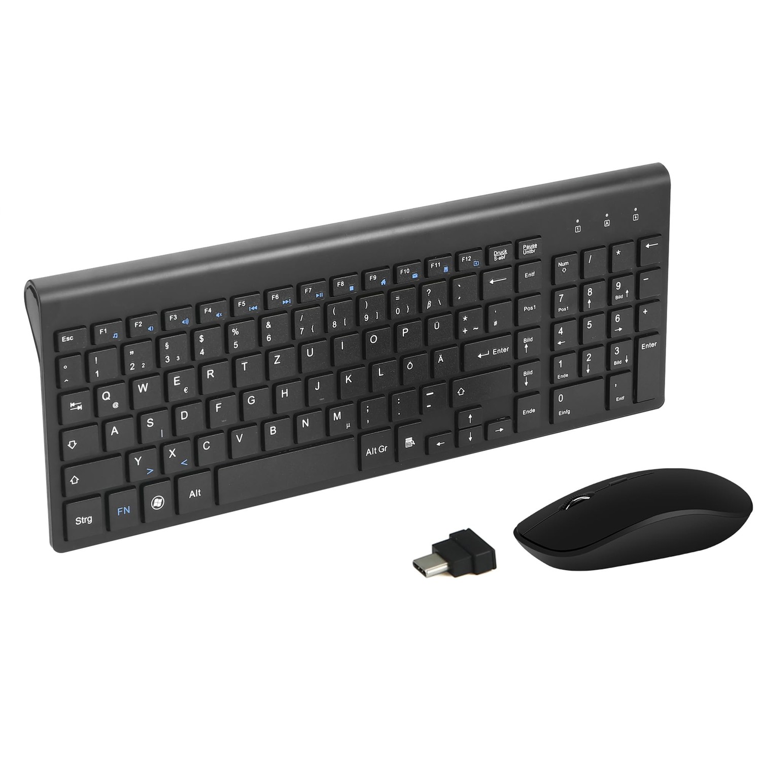 USB C Wireless Keyboard and Mouse Combo, Full Size Type C Keyboard and ...