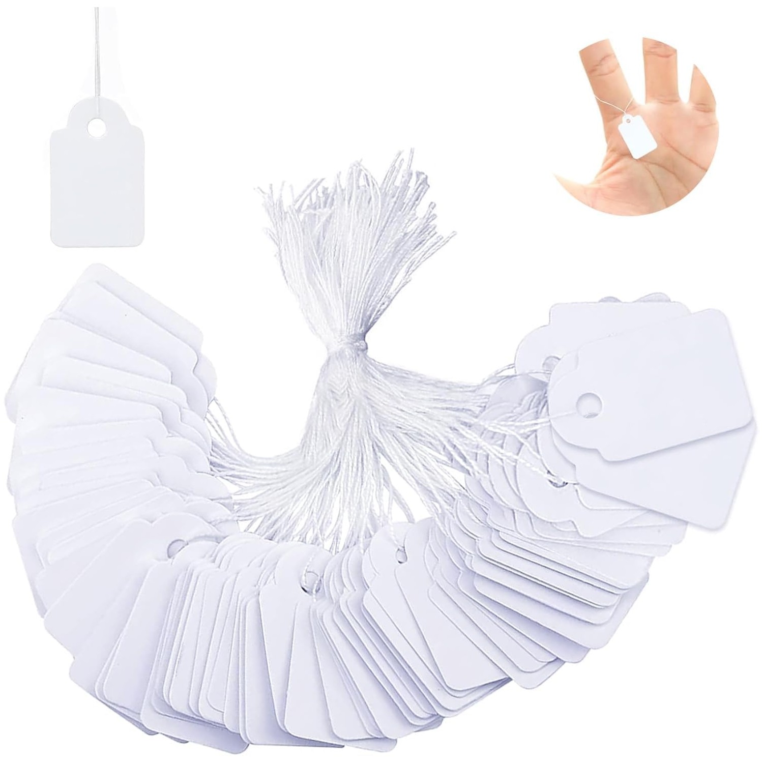 500-Pack Small Hang Strung Price Tags with String – Durable Pricing ...