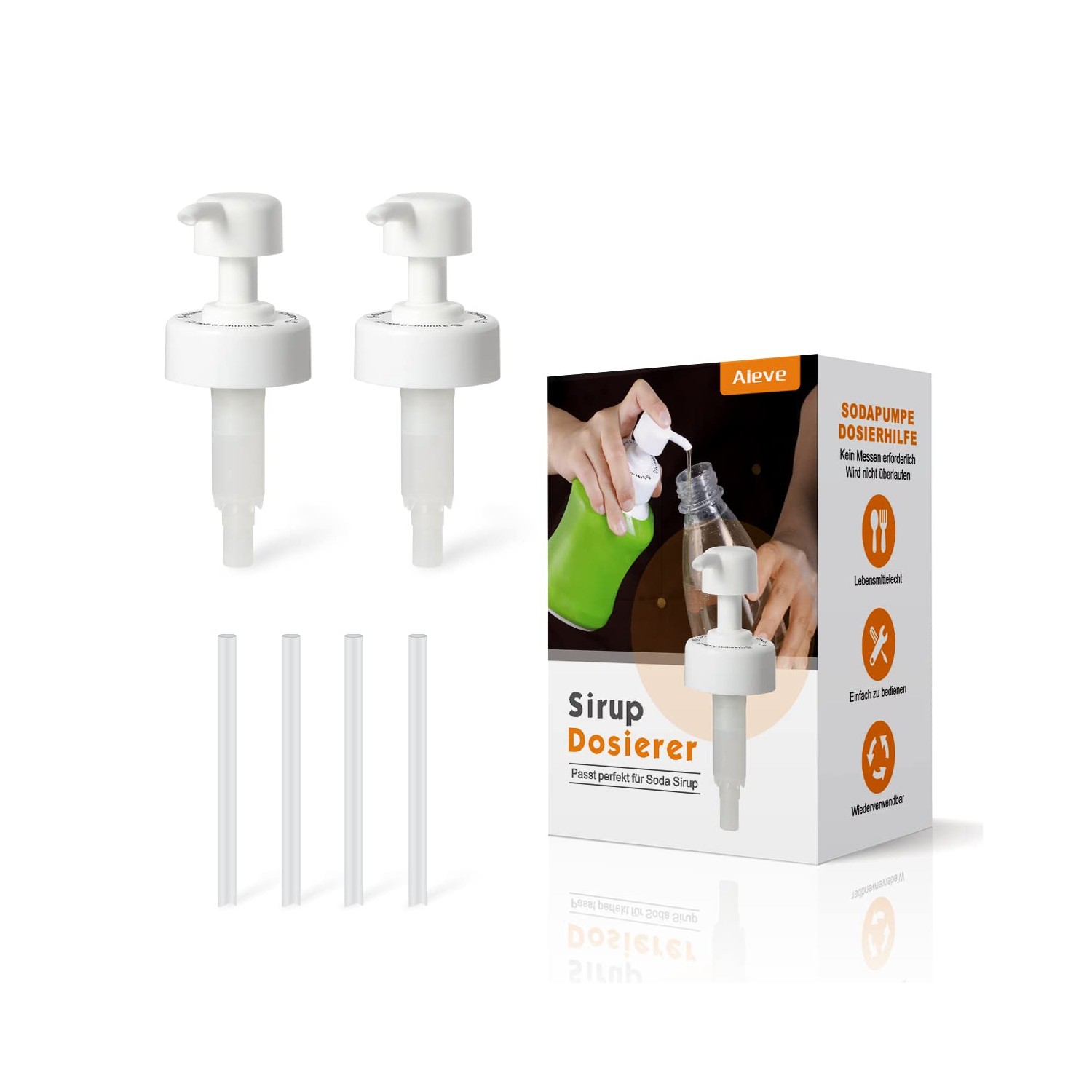 Aieve Pack of 2 Dosing Pump Syrup Compatible with SodaStream Crystal 2. ...