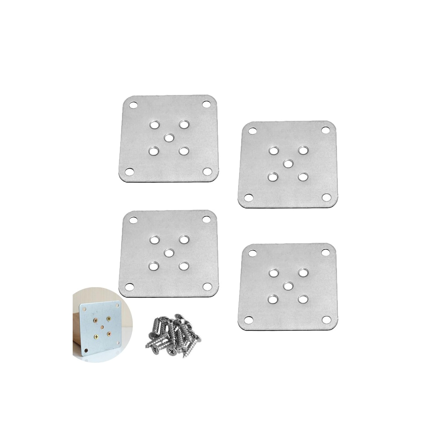 UtySty 4 Pack Leg Mounting Plates Furniture Wooden Legs Mount Flat T ...