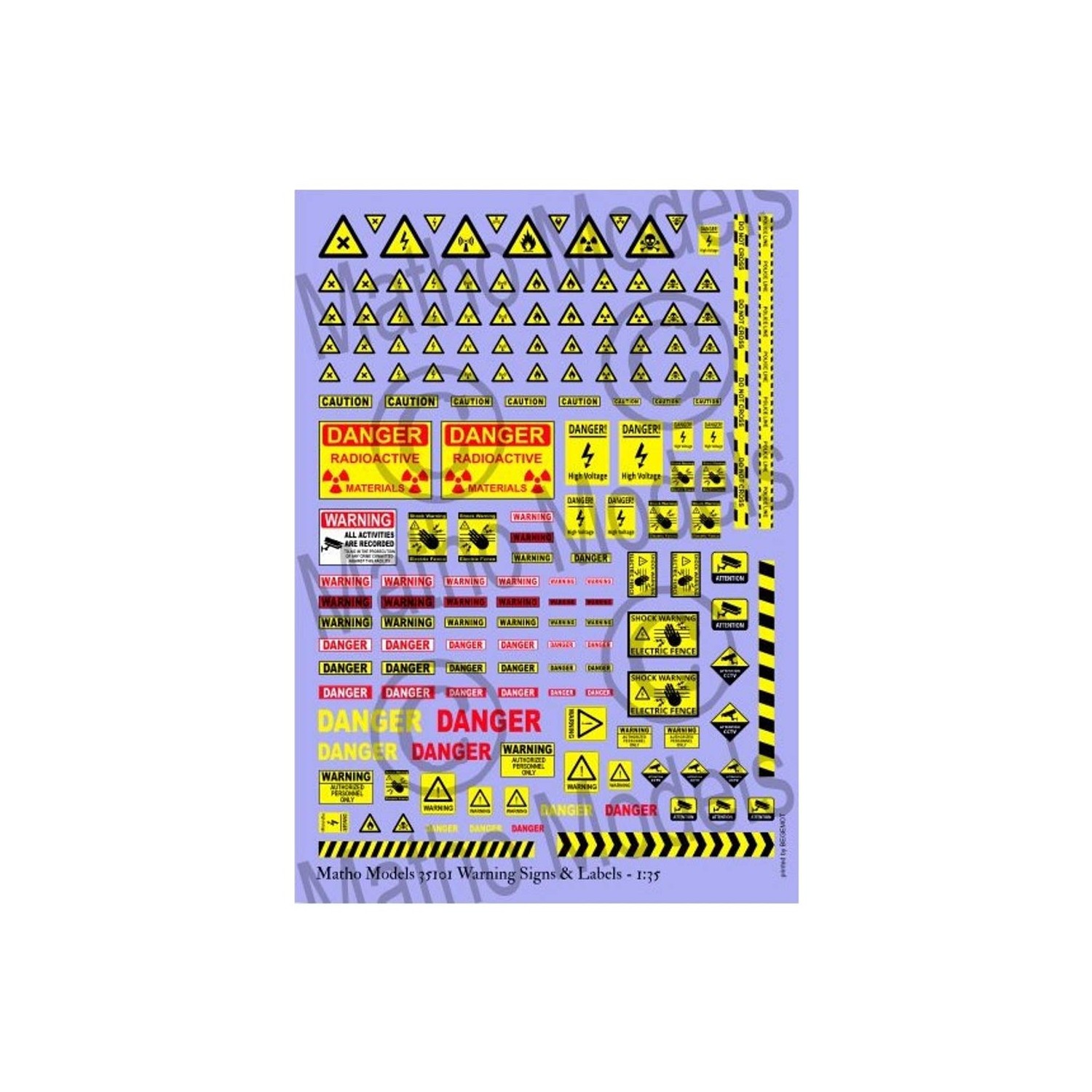 Masomodel 1/35 Warning Sign & Warning Table Set Plastic Model Decal ...