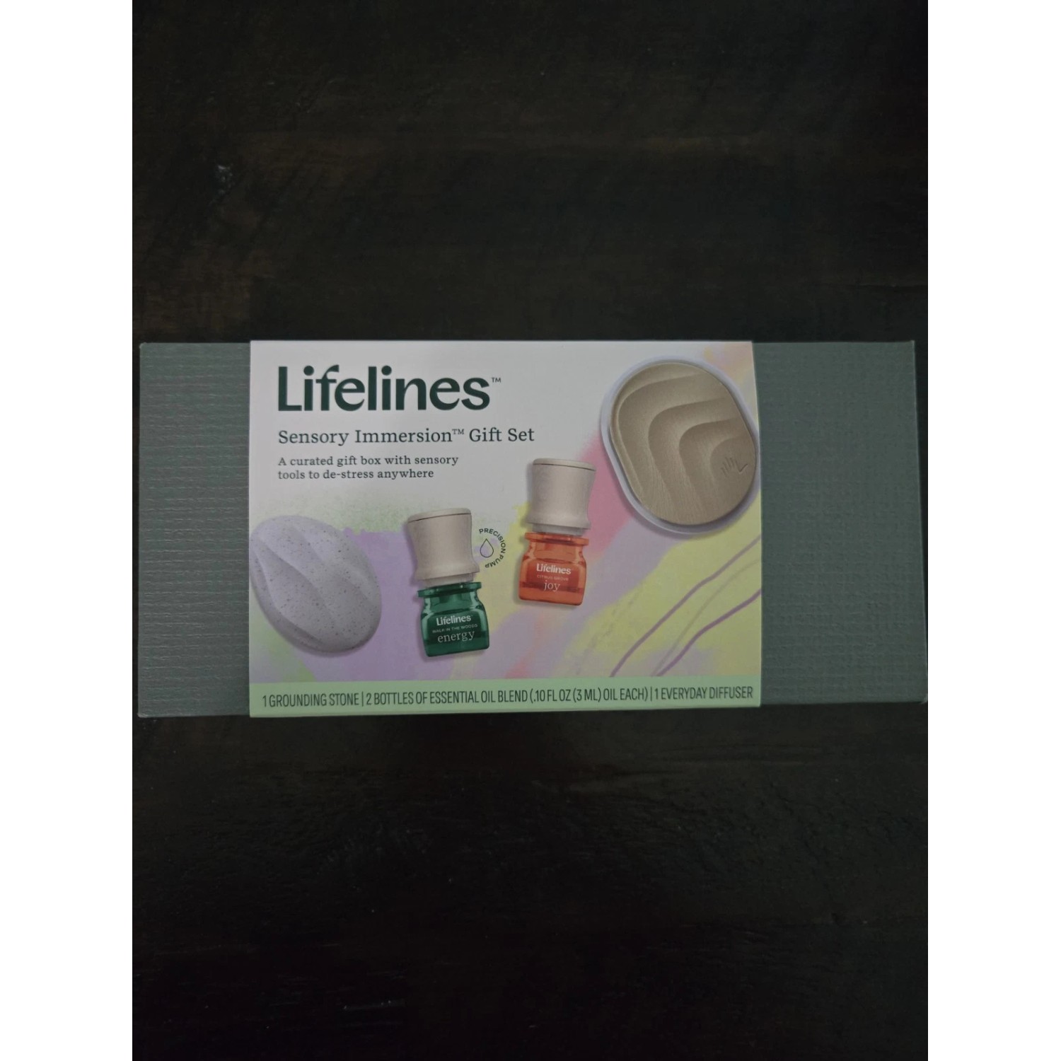 Lifelines Sensory Immersion Set-Grounding Stone Fidget & Essential Oil ...