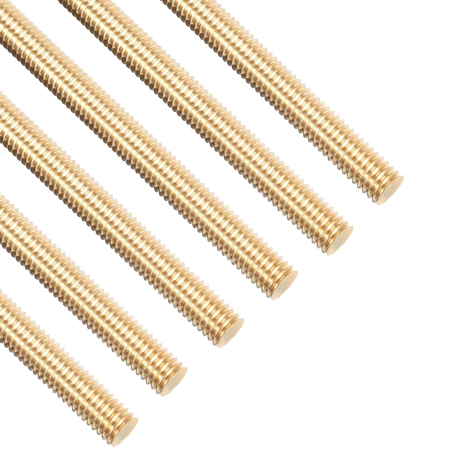TOP-VIGOR 6Pcs M8 x 50mm Male Brass Threaded Rod, All Thread Brass Rod ...