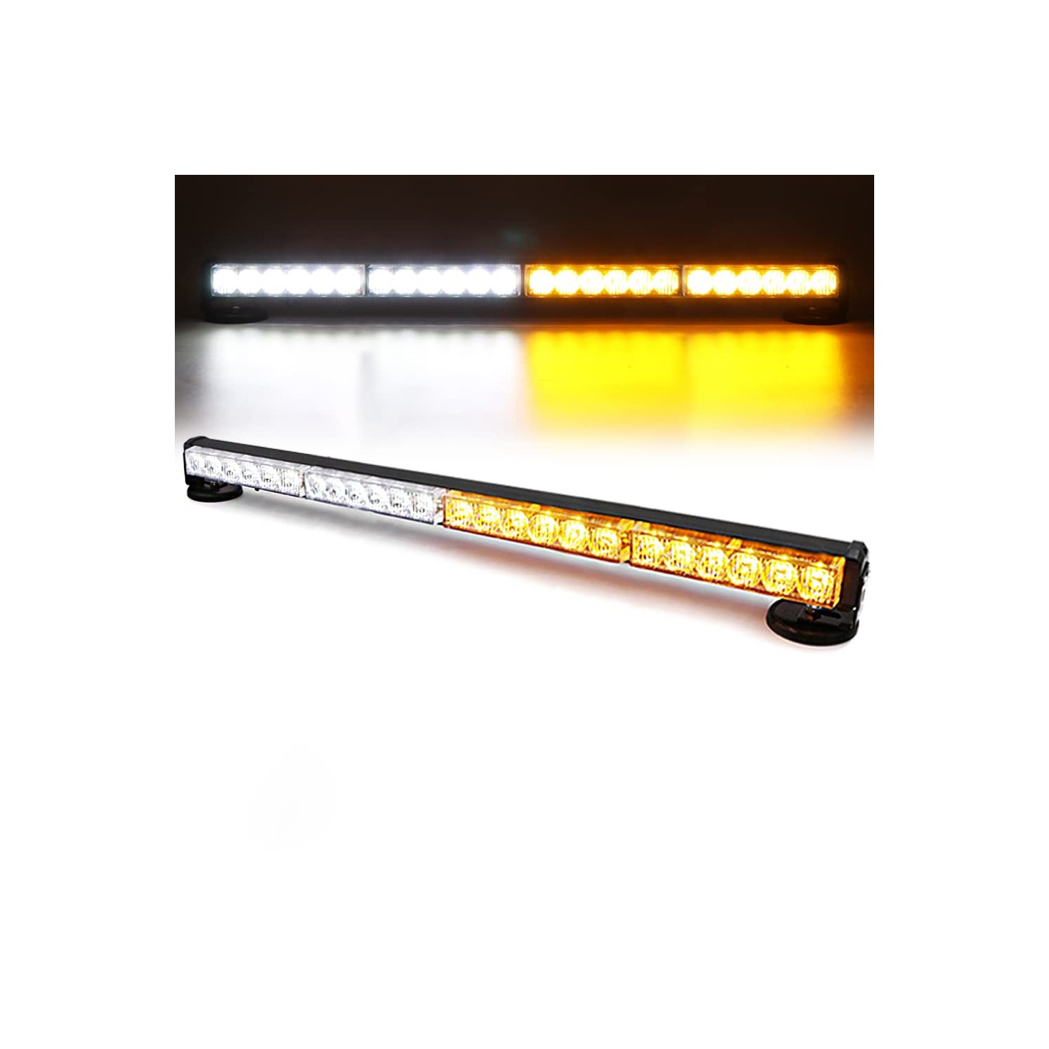 FOXCID 24 LED Emergency Hazard Warning Strobe Flashing Light Bar Wireless Battery W/Magnetic ...