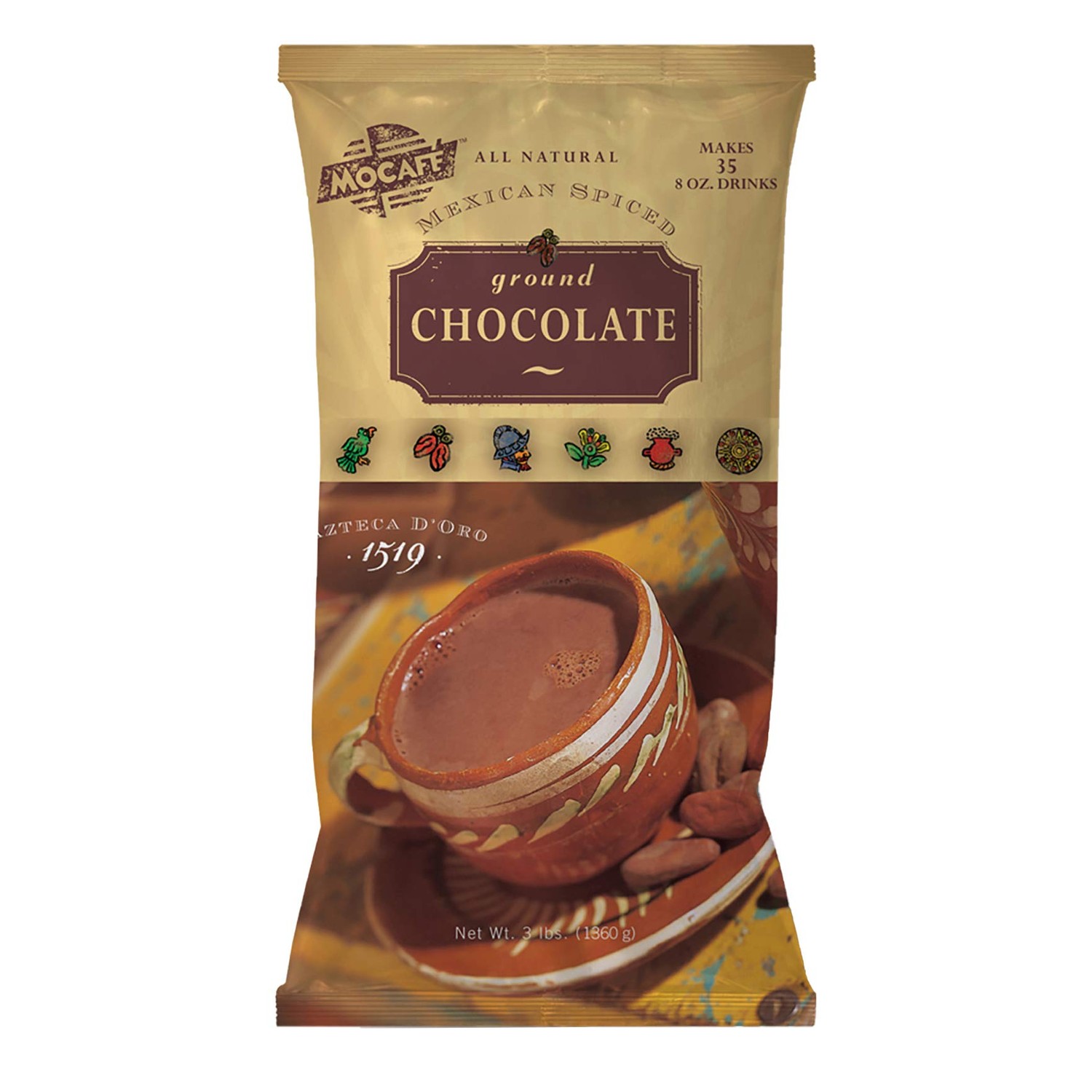 Mocafe Azteca D'oro 1519 Mexican Spiced Ground Chocolate, 3-Pound Bag ...