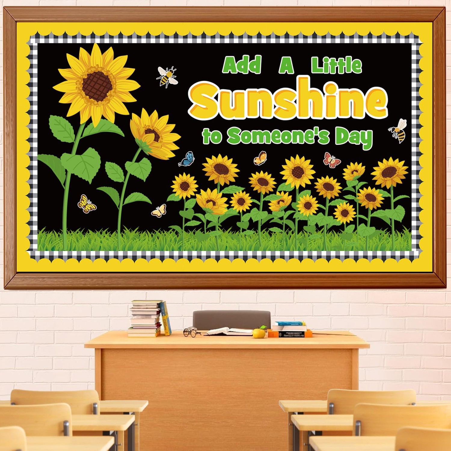 Spring Sunflower Bulletin Board Decorations Set, Spring Flowers ...