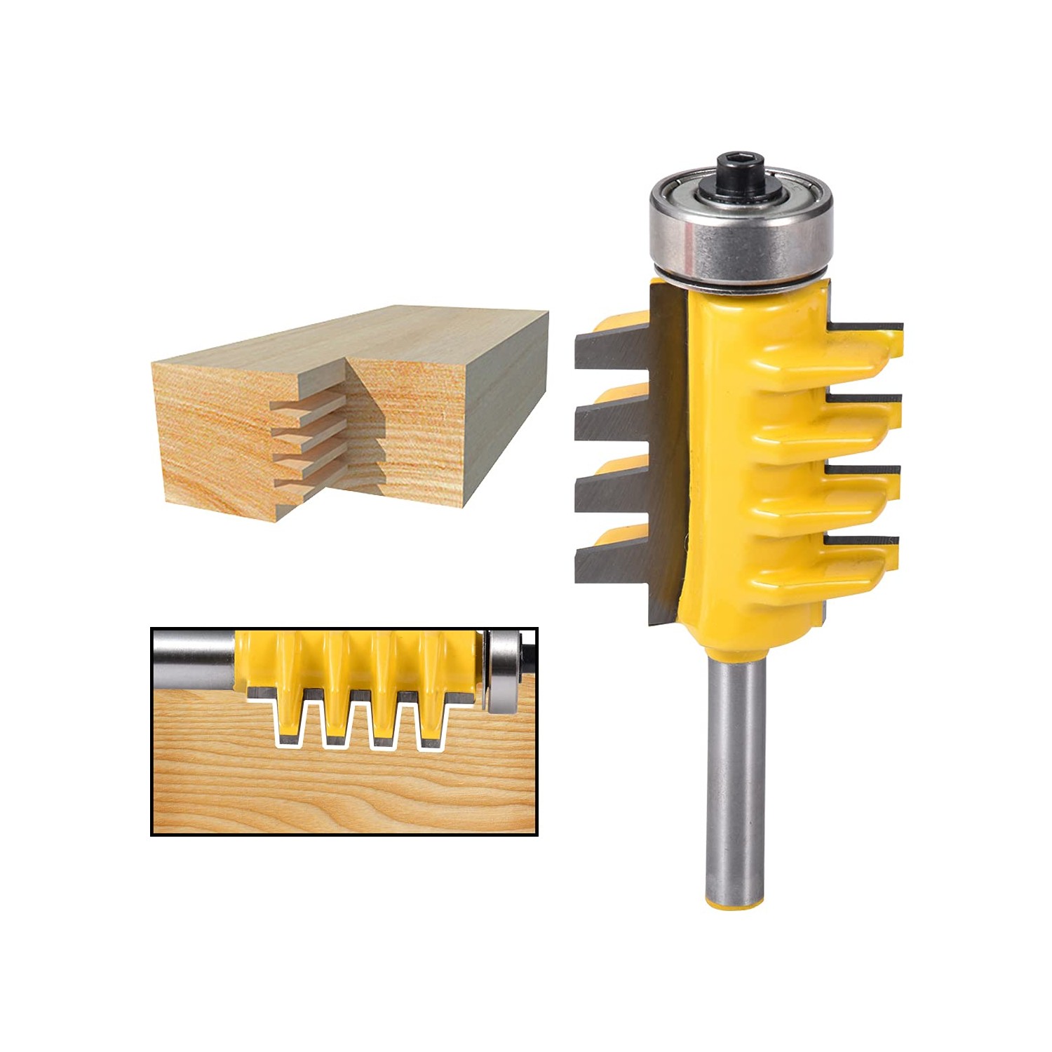 HOHXEN Finger Joint Router Bits 1/4" Shank Drawer Lock Router Bit ...