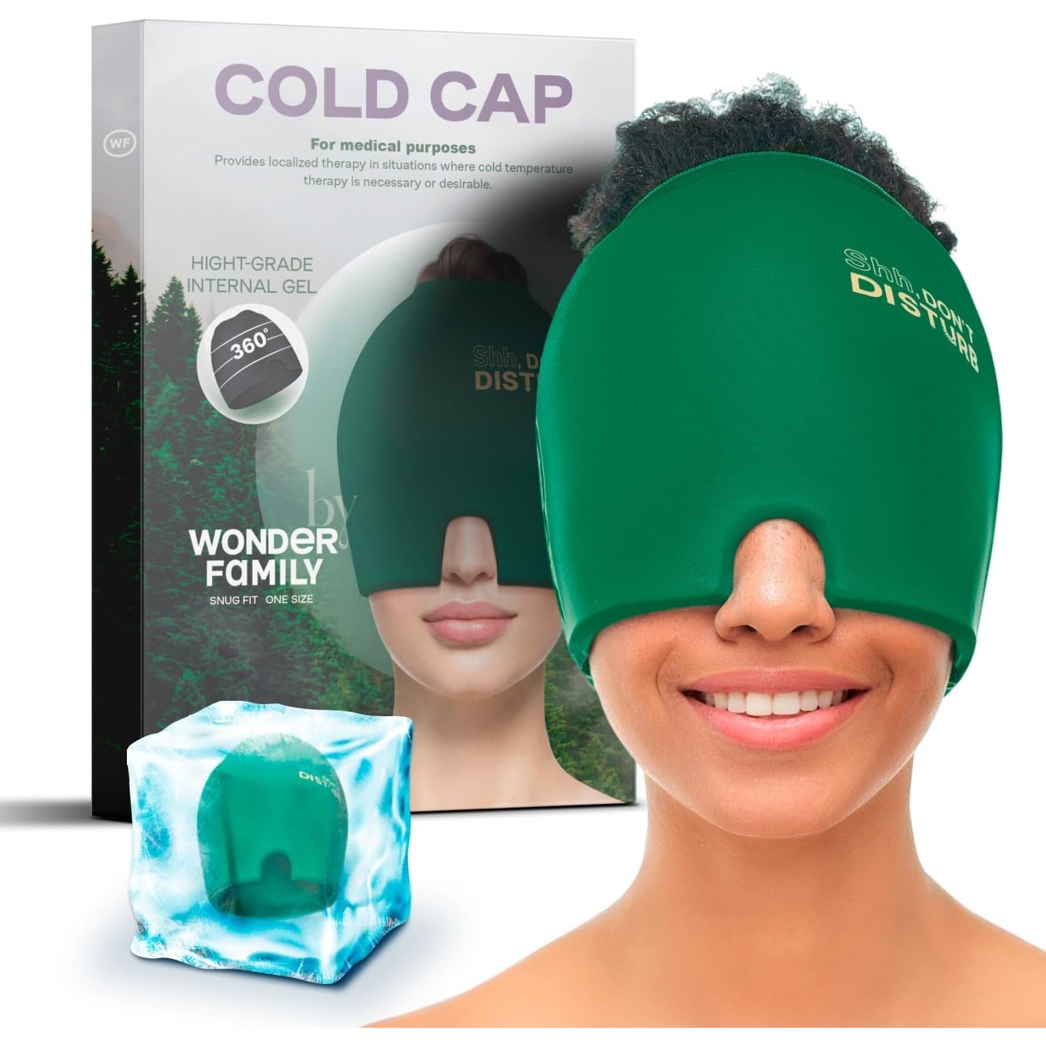 Migraine Relief Cap – 360° Cooling Head Wrap for Headache, Sinus ...