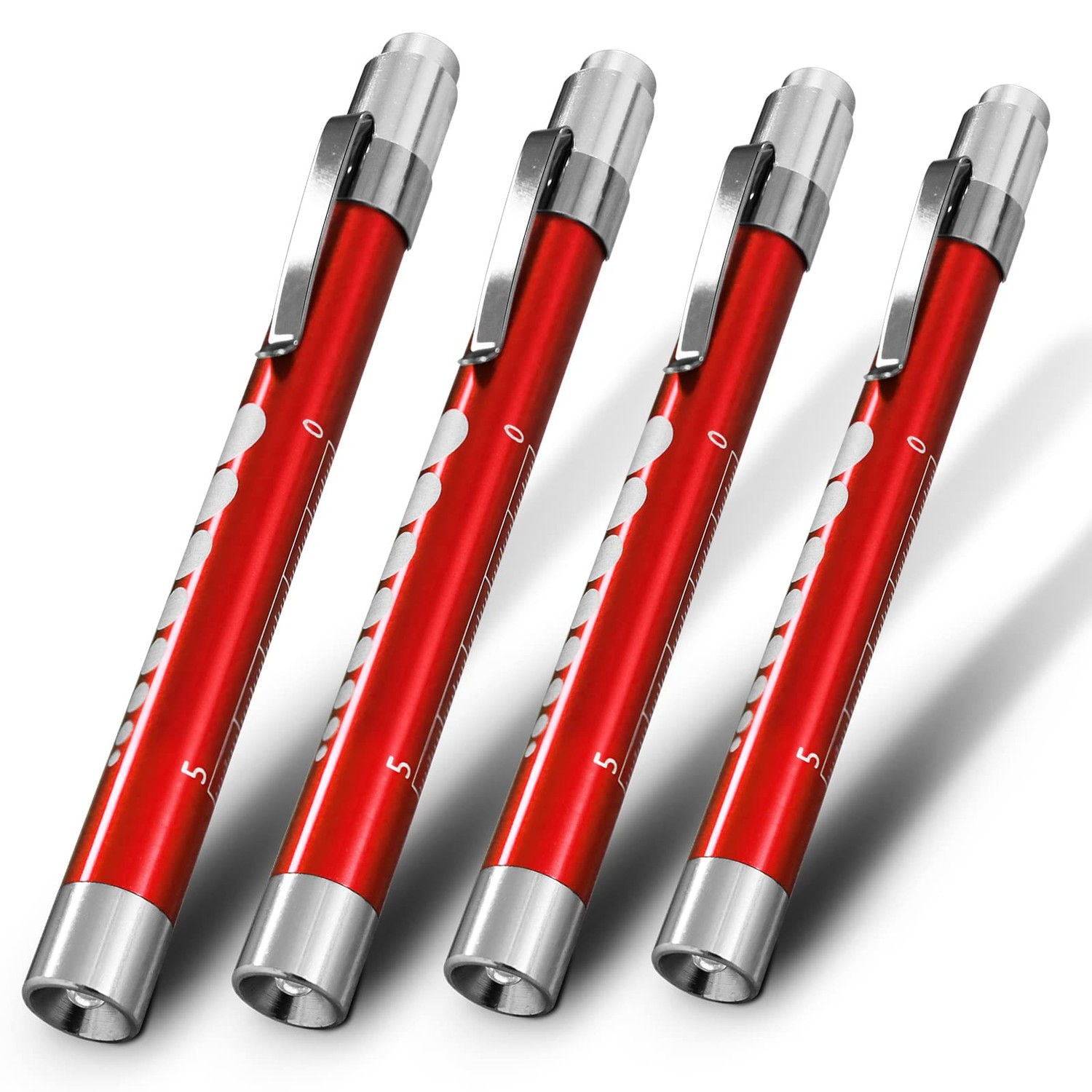 4 Pack | Red - RE-GEN LED Pen Light Doctors Nurses Eye Pupil Gauge ...