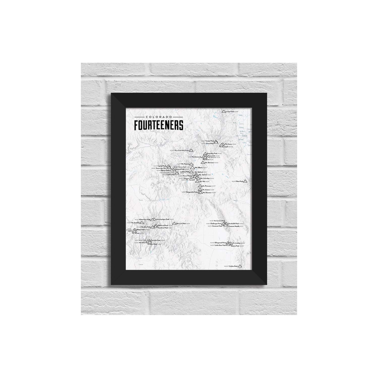Best Maps Ever 58 Colorado 14ers Checklist 11x14 Print (Gray | Black ...