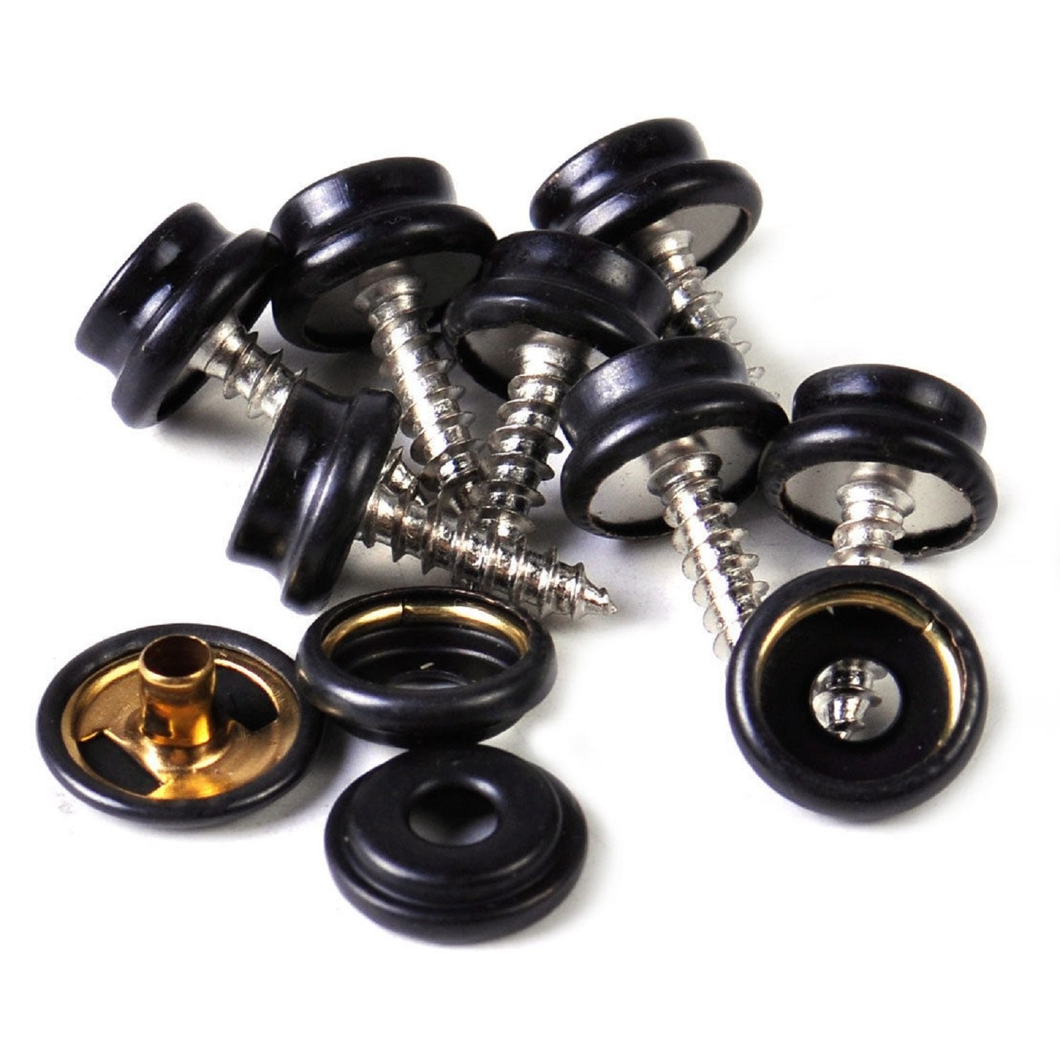Wedding Decor 10pcs x 15mm Black Heavy Duty 3 parts Screw Back Wood to ...