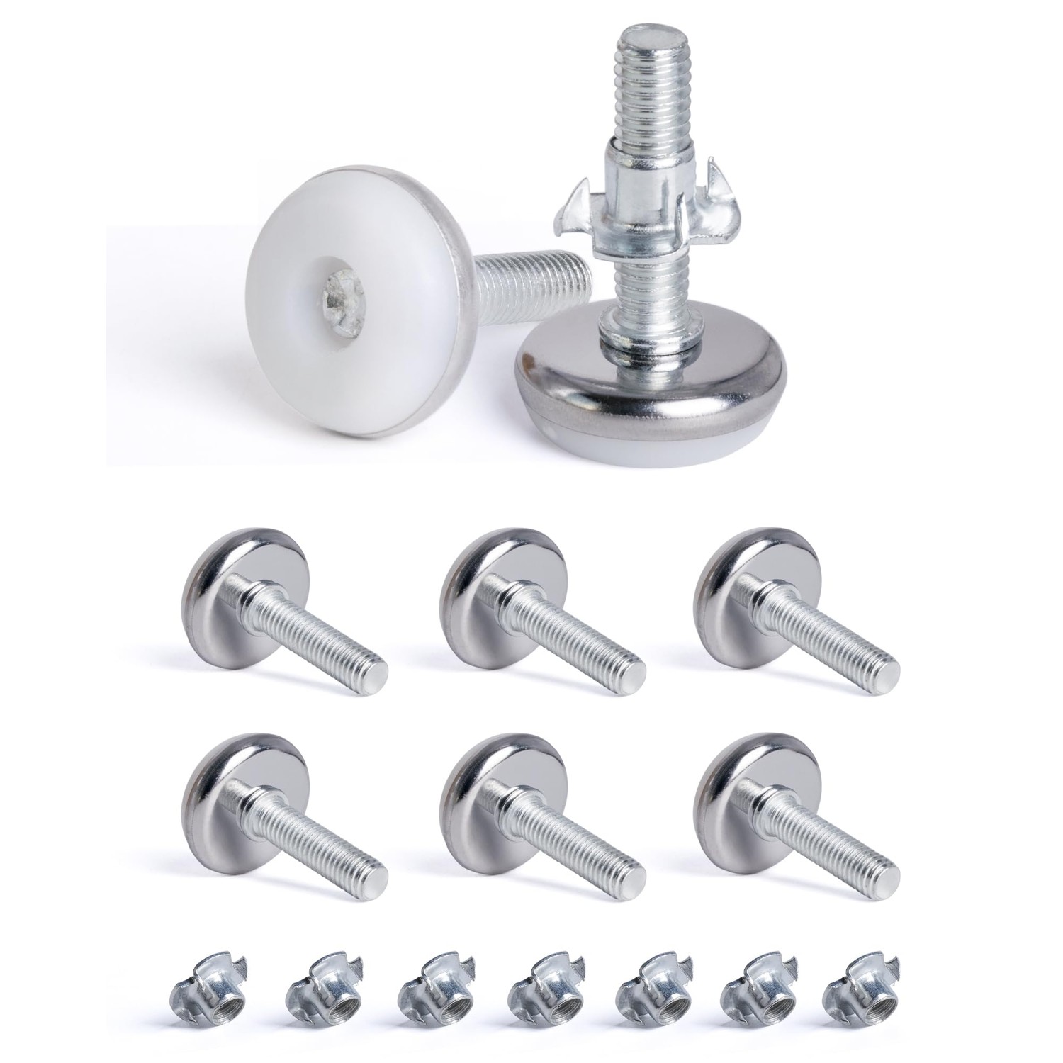 SPDYCESS 8 pcs M8 X 28MM Adjustable Levelling Feet, Screw-in Round Base ...