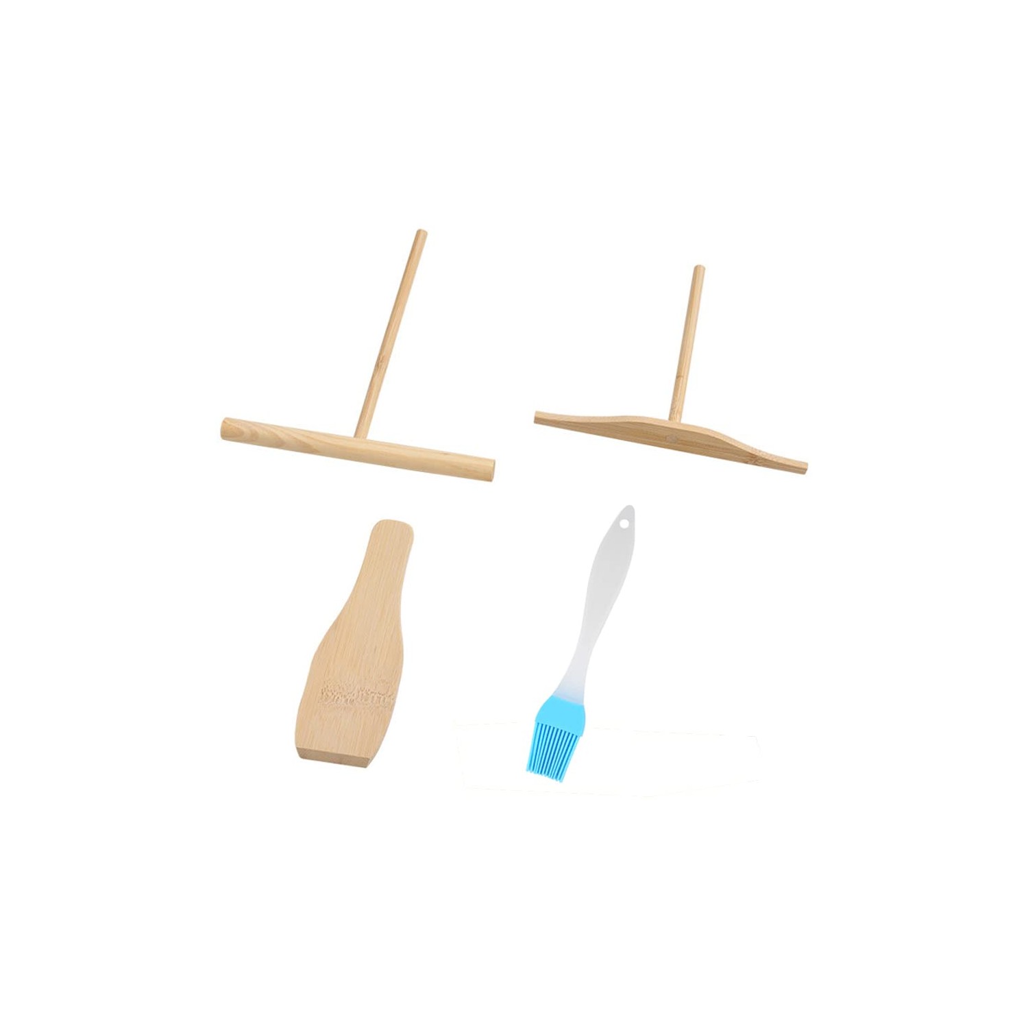 Set of 4 Crepe Tons Boss Spatula Pancake Fruit Rake Wooden Handmade ...