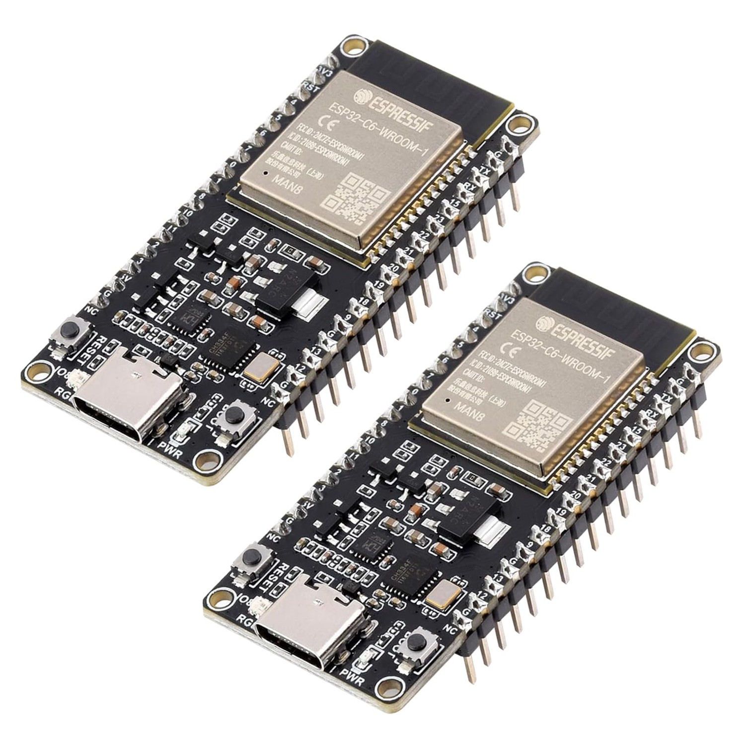 ARCELI ESP32-C6 Microcontroller with Pinheader, WiFi 6 Development Board, 160 MHz One-Core ...