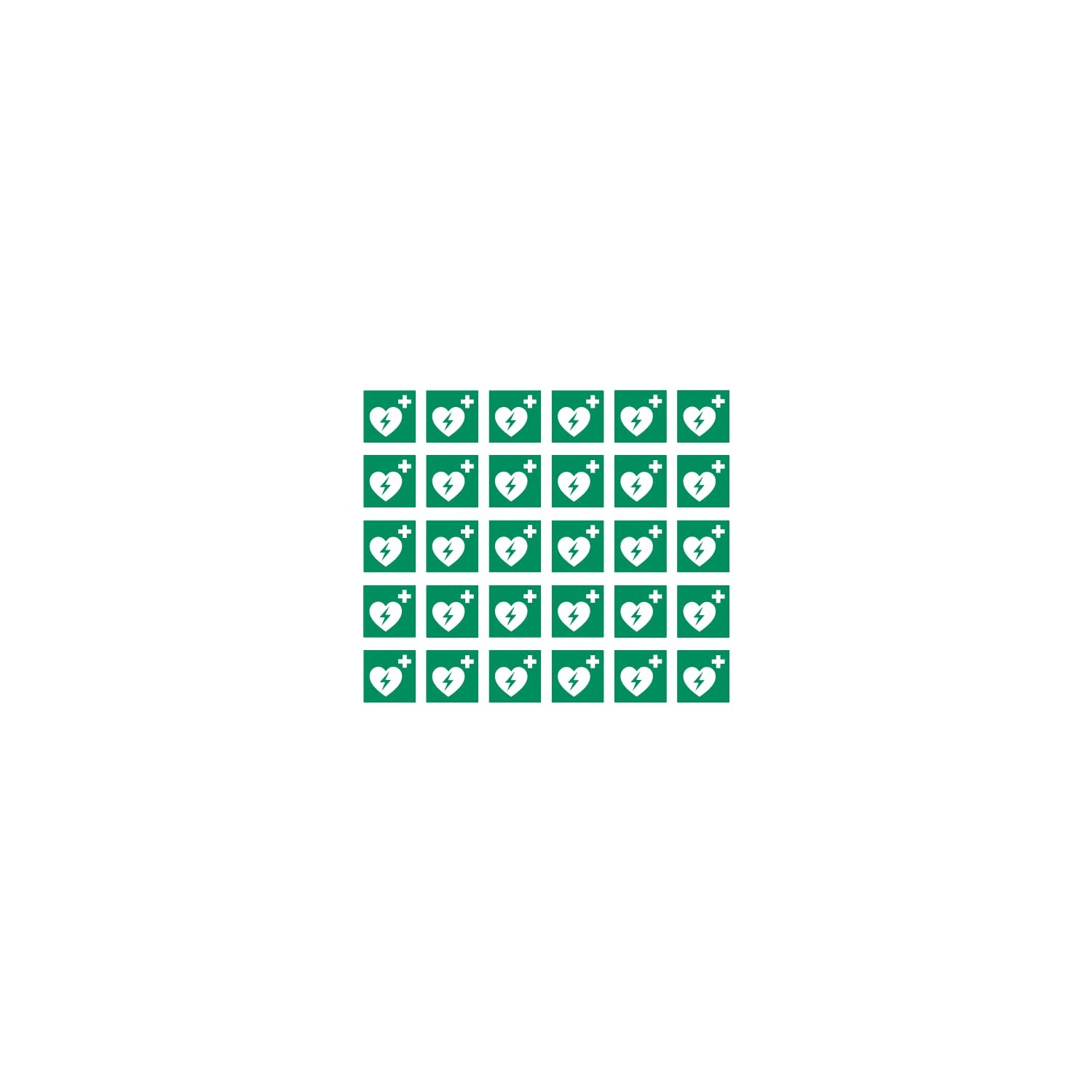 30 Stickers Defibrillator E010 – Diameter 5 cm – UV and Weather ...