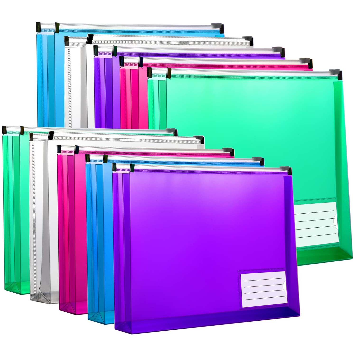 LEOBRO Document Folder DIN A4 & A5, Pack of 10, 5 Colours, Expansion ...